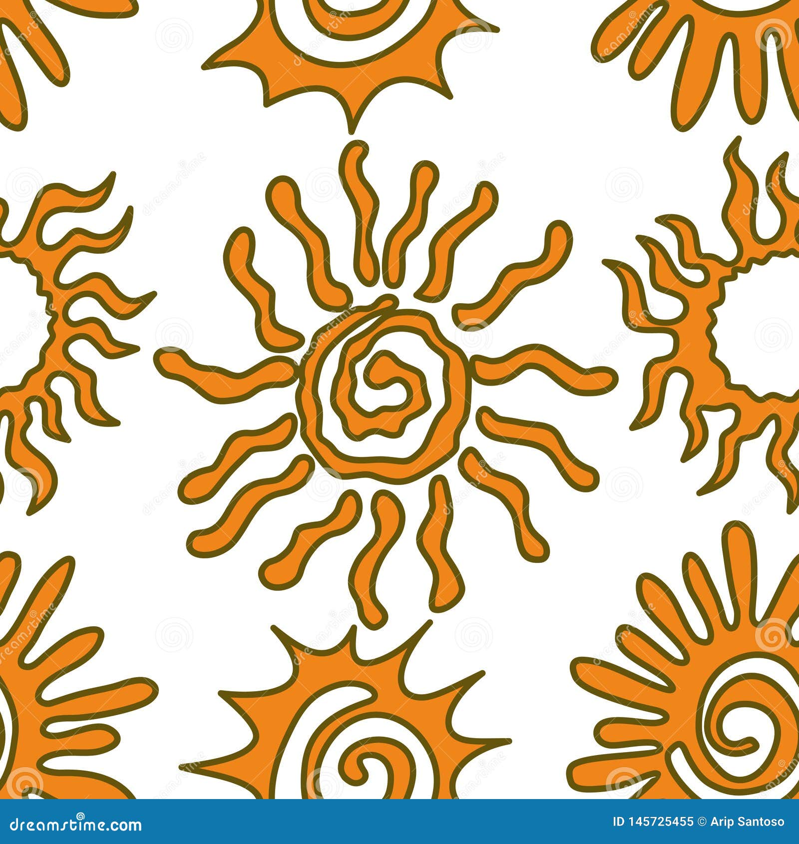 Sun Abstract Pattern Seamless Vector Template Stock Vector ...