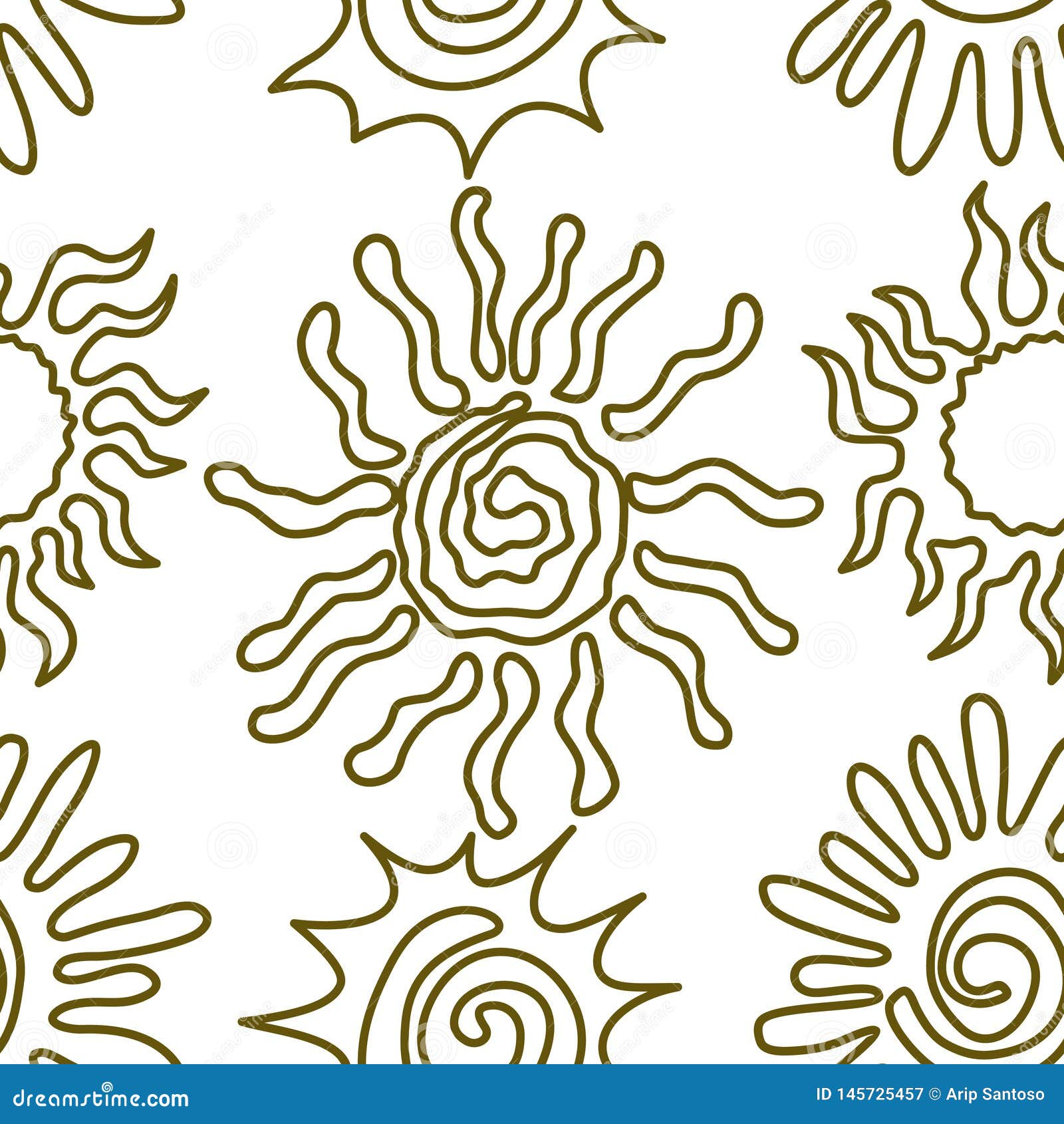 Sun Abstract Pattern Seamless Vector Template Stock Vector ...