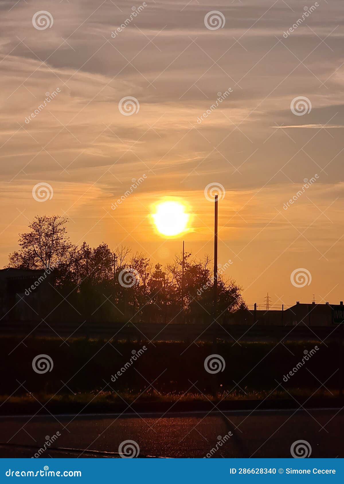 Amazing sun during sunset stock photo. Image of reflection - 286628340