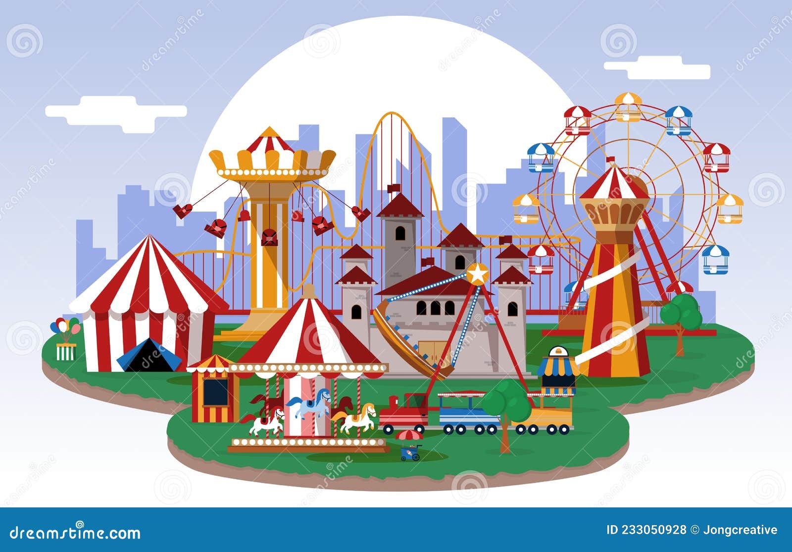 Fair, Carnival, Circus Vector Illustrations Collection | CartoonDealer ...