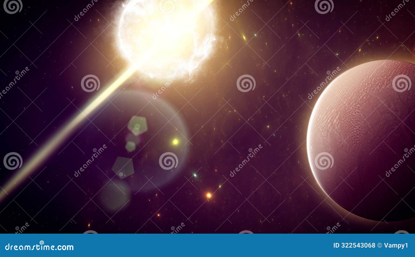 Sun from Another Galaxy and Exoplanets Stars and Planets Stock ...