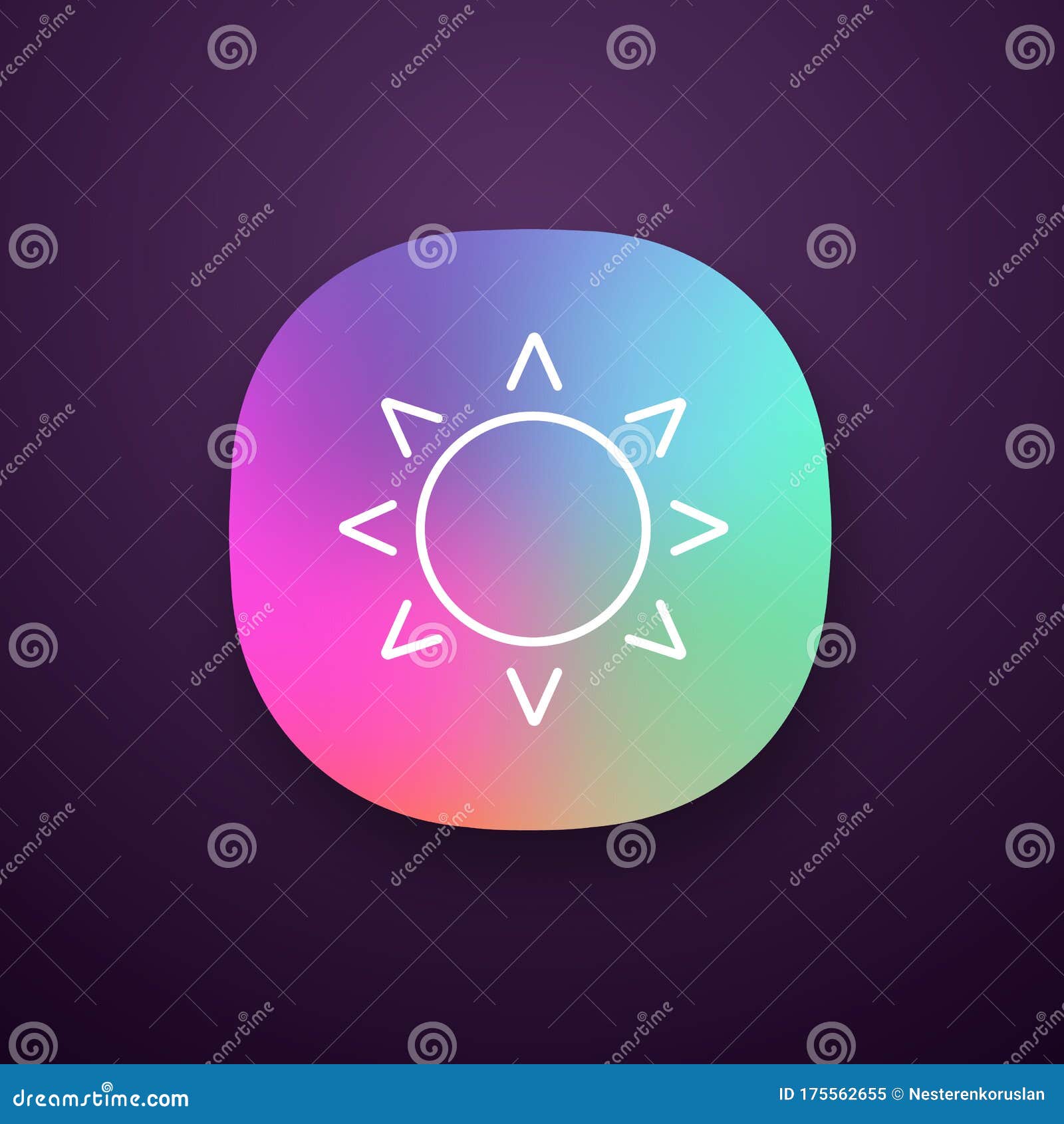 Sun app icon stock vector. Illustration of interface - 175562655