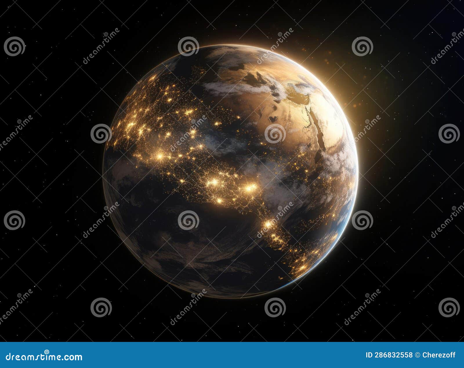 The Sun Appears from Behind the Planet Earth Stock Illustration ...