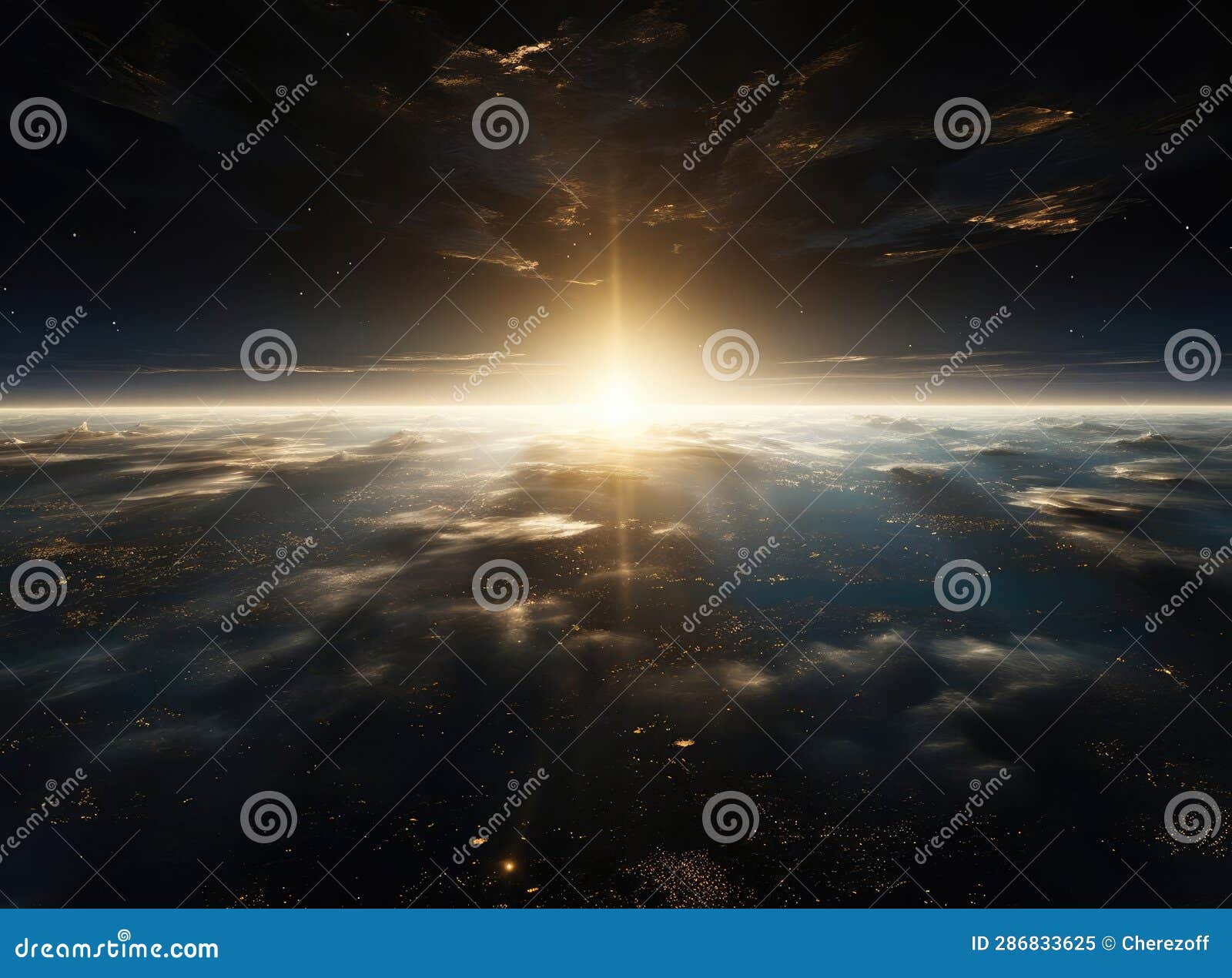 The Sun Appears from Behind the Planet Earth Stock Illustration ...