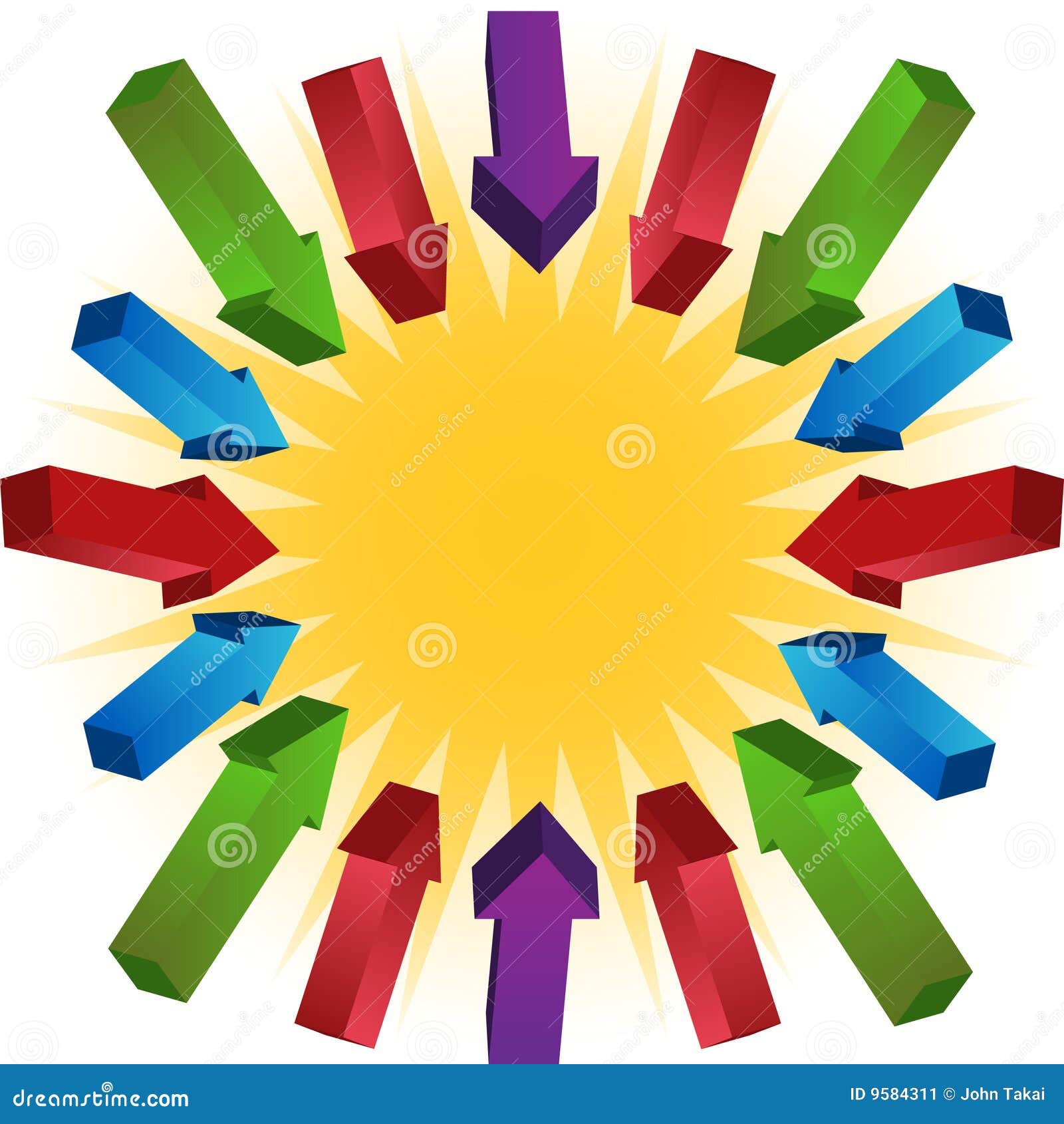 Sun with Arrows stock vector. Illustration of blank, arrows - 9584311