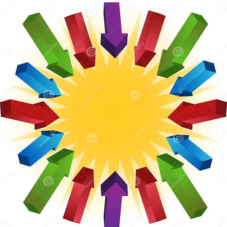 Sun with Arrows stock vector. Illustration of blank, arrows - 9584311