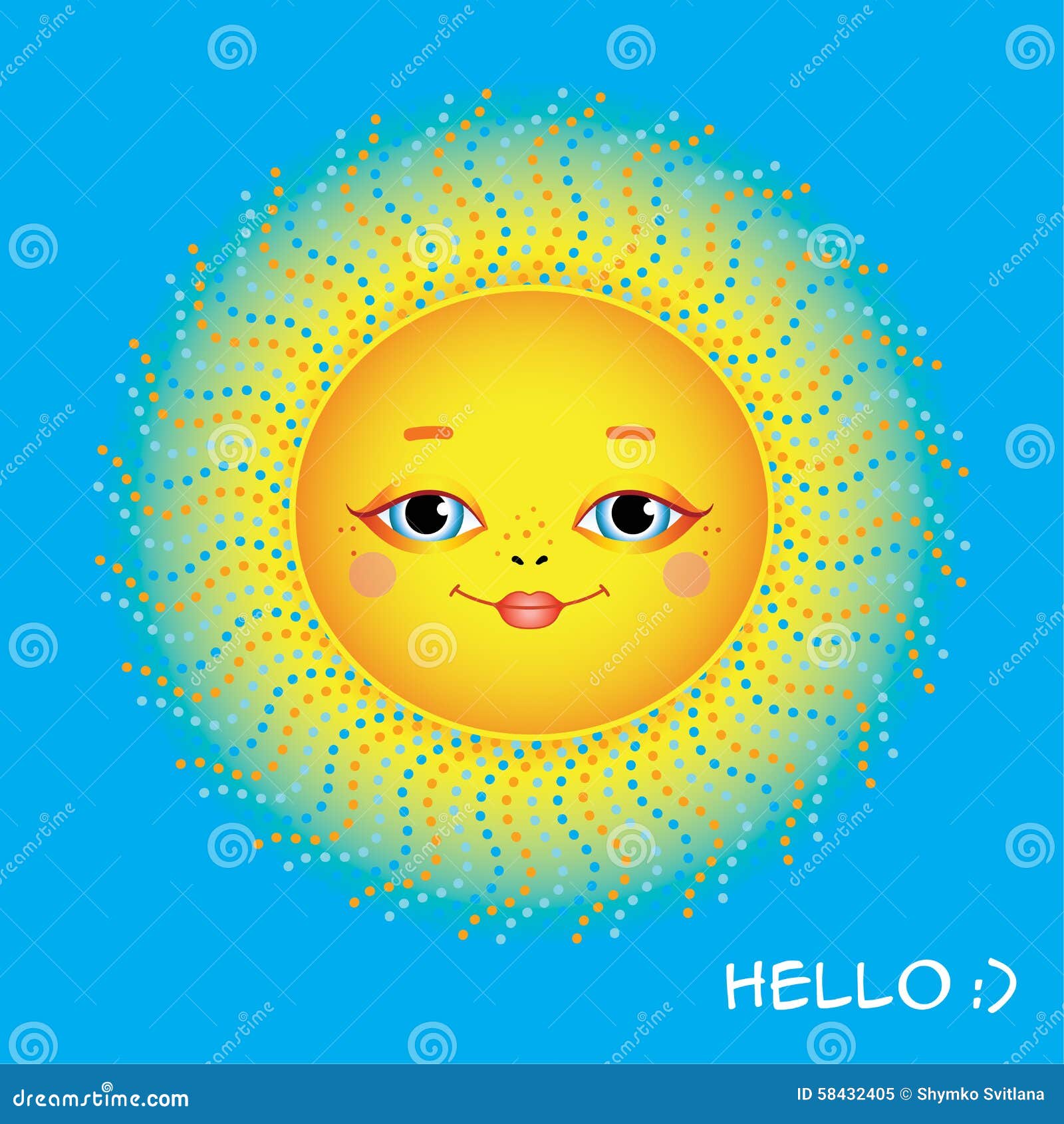 Sun stock vector. Illustration of child, hello, rays - 58432405
