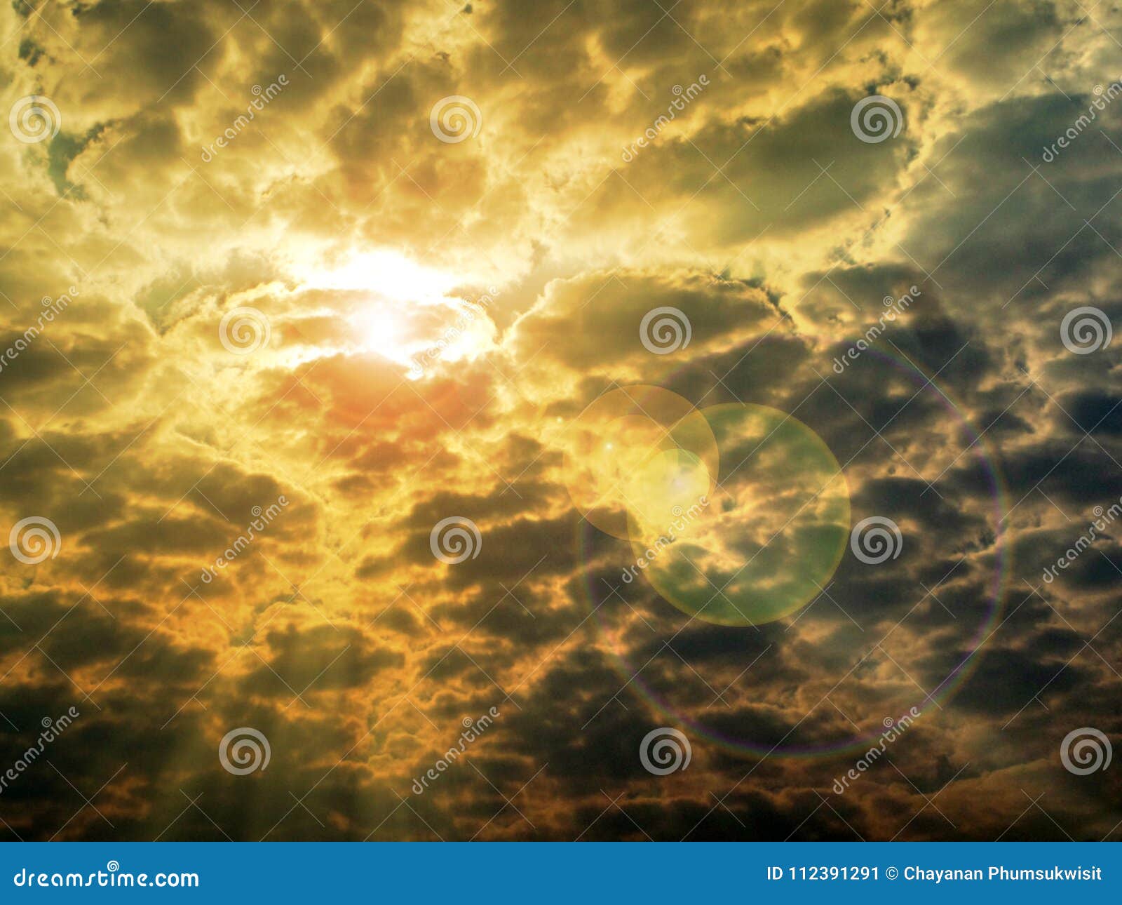 Sun Back Cloud and Len Flare of Sunlight Stock Image - Image of ...