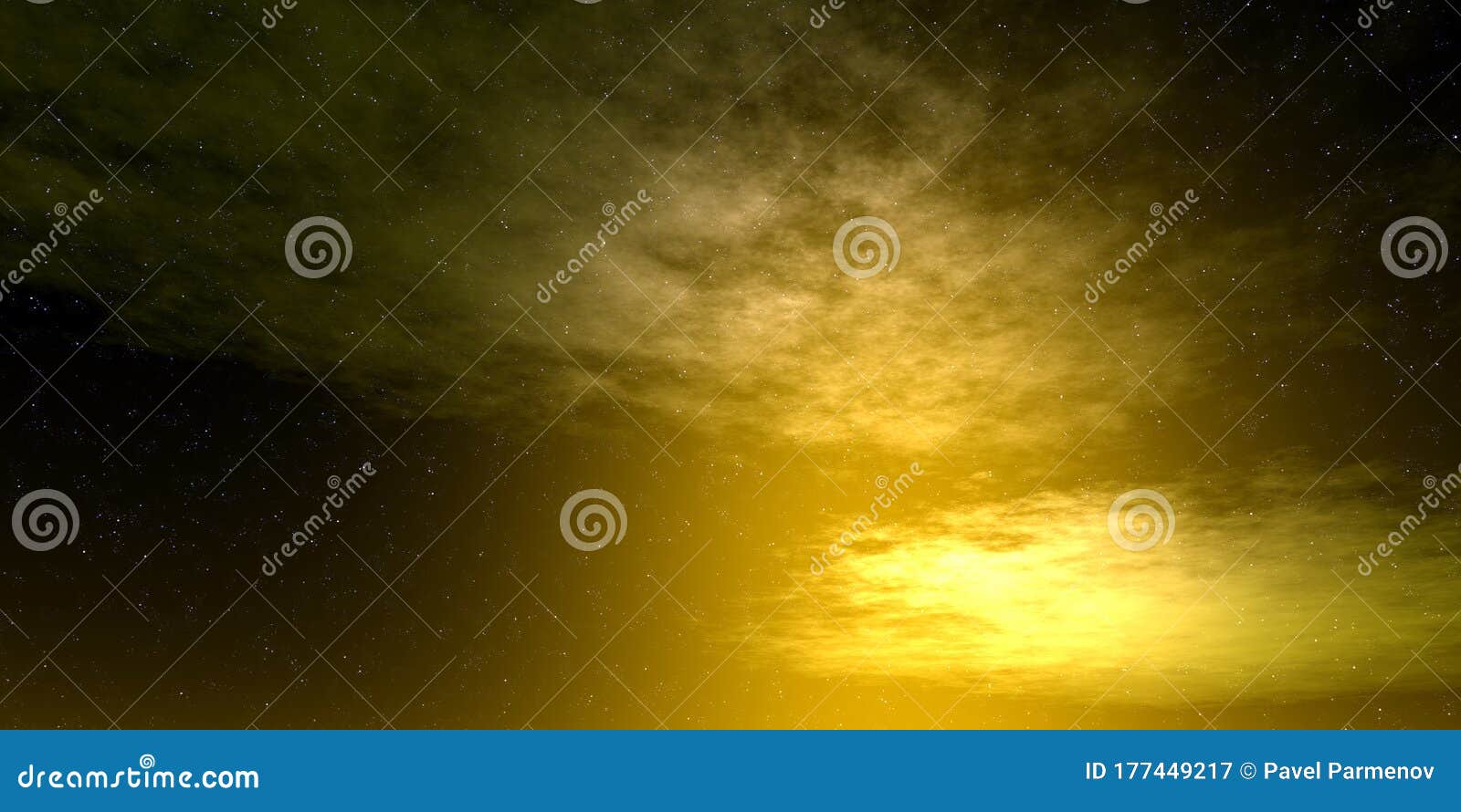 The Sky and the Sun. 3D Rendering Stock Illustration - Illustration of ...