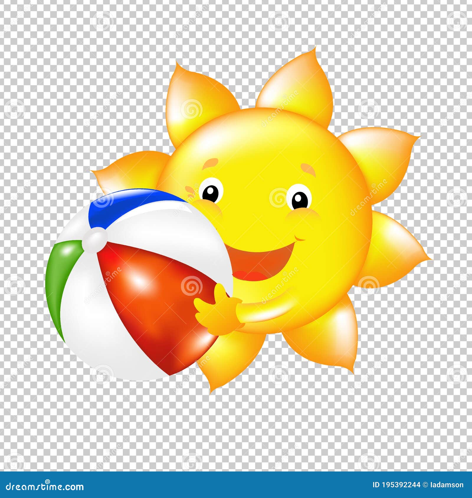 Sun with Ball stock vector. Illustration of bright, infant - 195392244