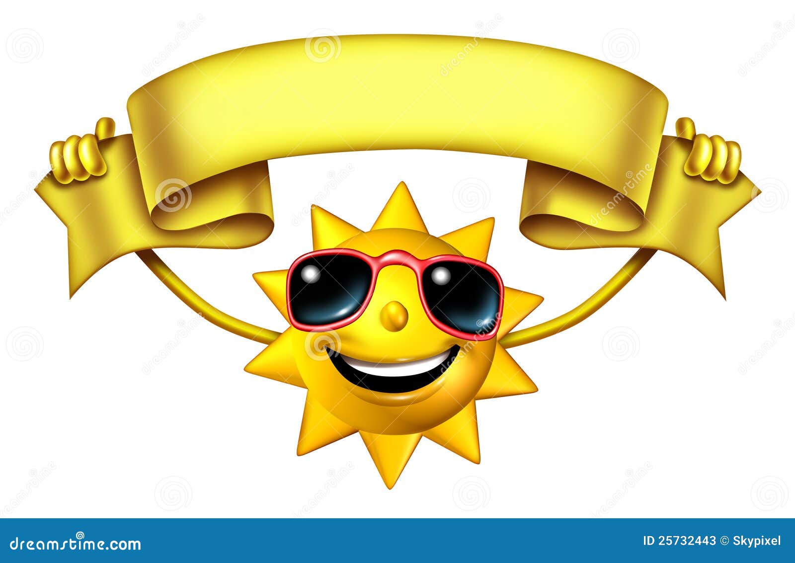 Sun with a Banner stock illustration. Illustration of dimensional ...
