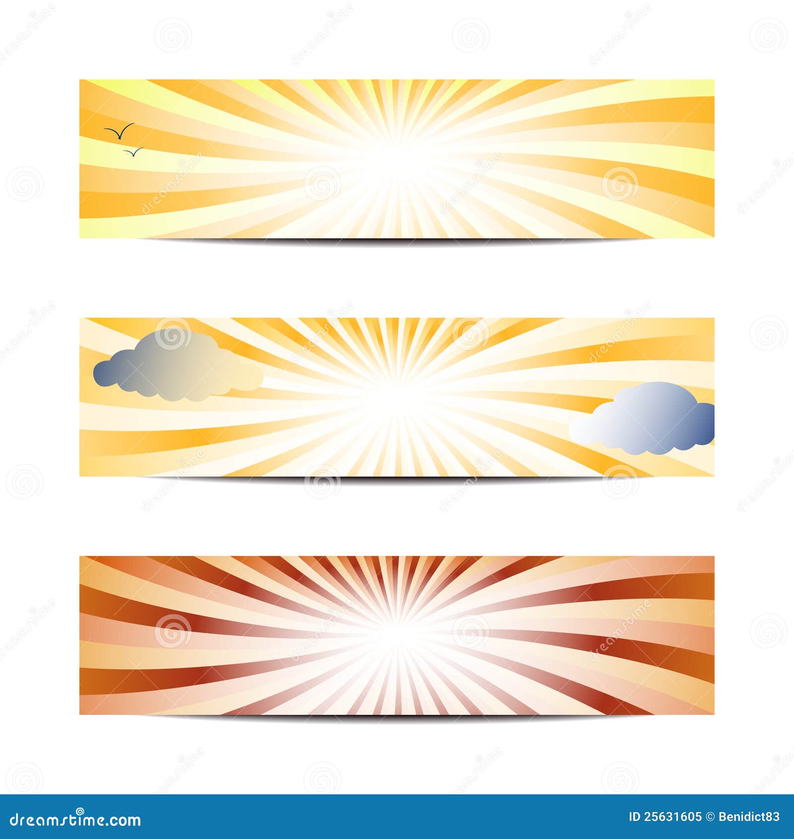 Sun banners stock vector. Illustration of site, explosion - 25631605