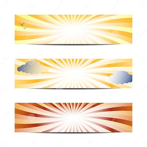 Sun banners stock vector. Illustration of site, explosion - 25631605