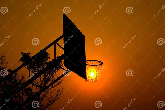 Sun in Basketball Hoop stock image. Image of light, isolate - 67695879