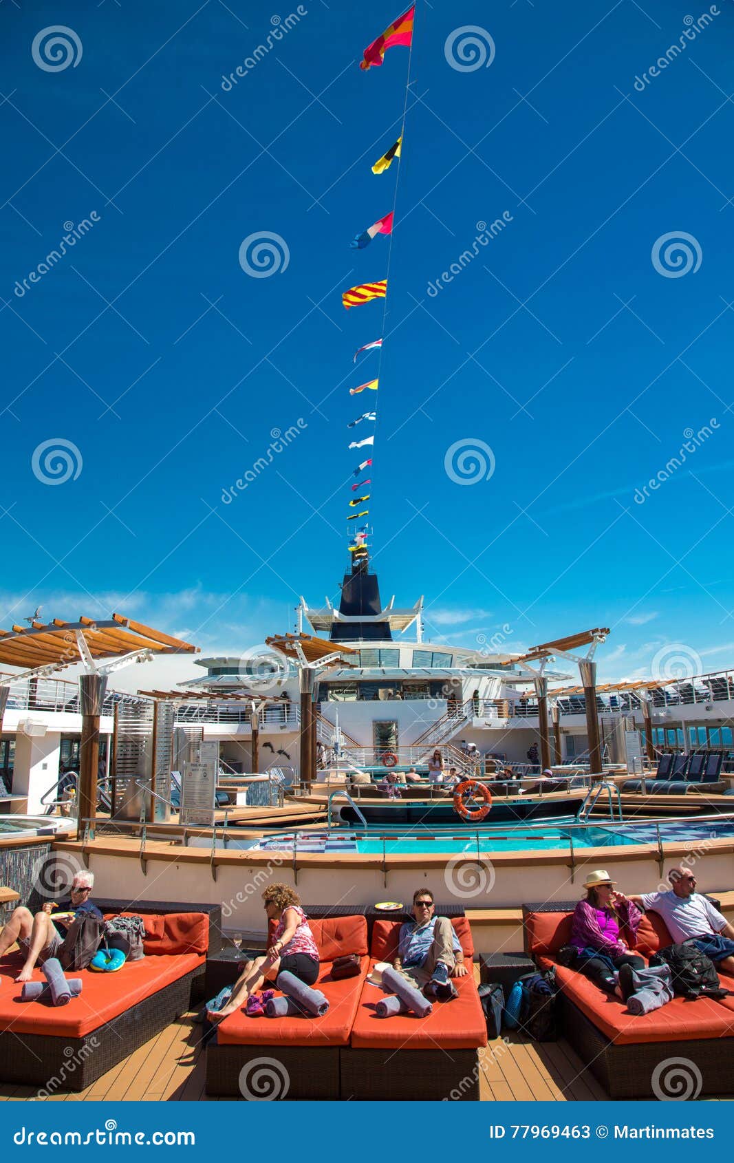 Sun Bath Area on a Cruise Ship Editorial Stock Photo - Image of sunbath ...