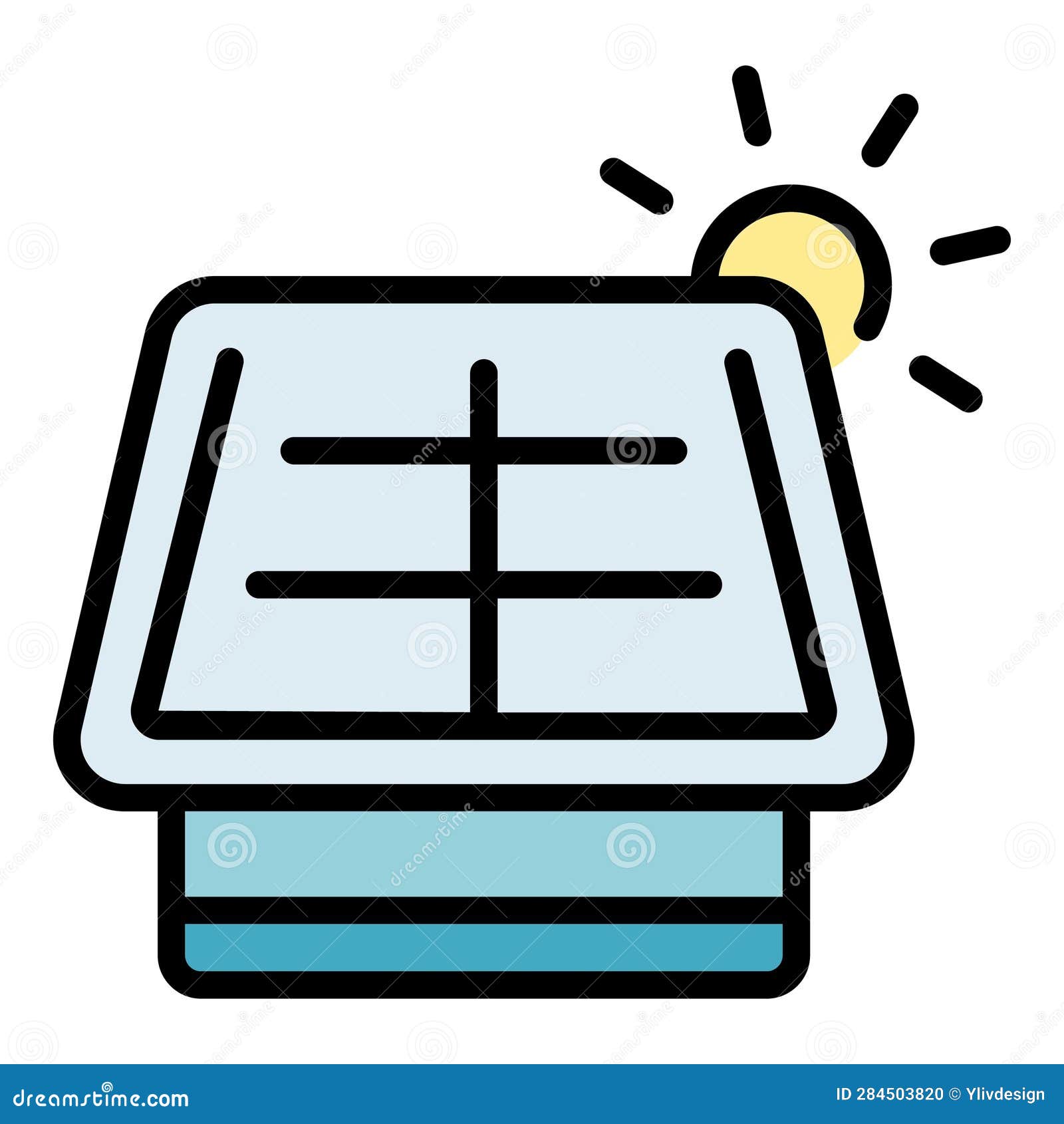 Sun Battery Icon Vector Flat Stock Illustration - Illustration of ...