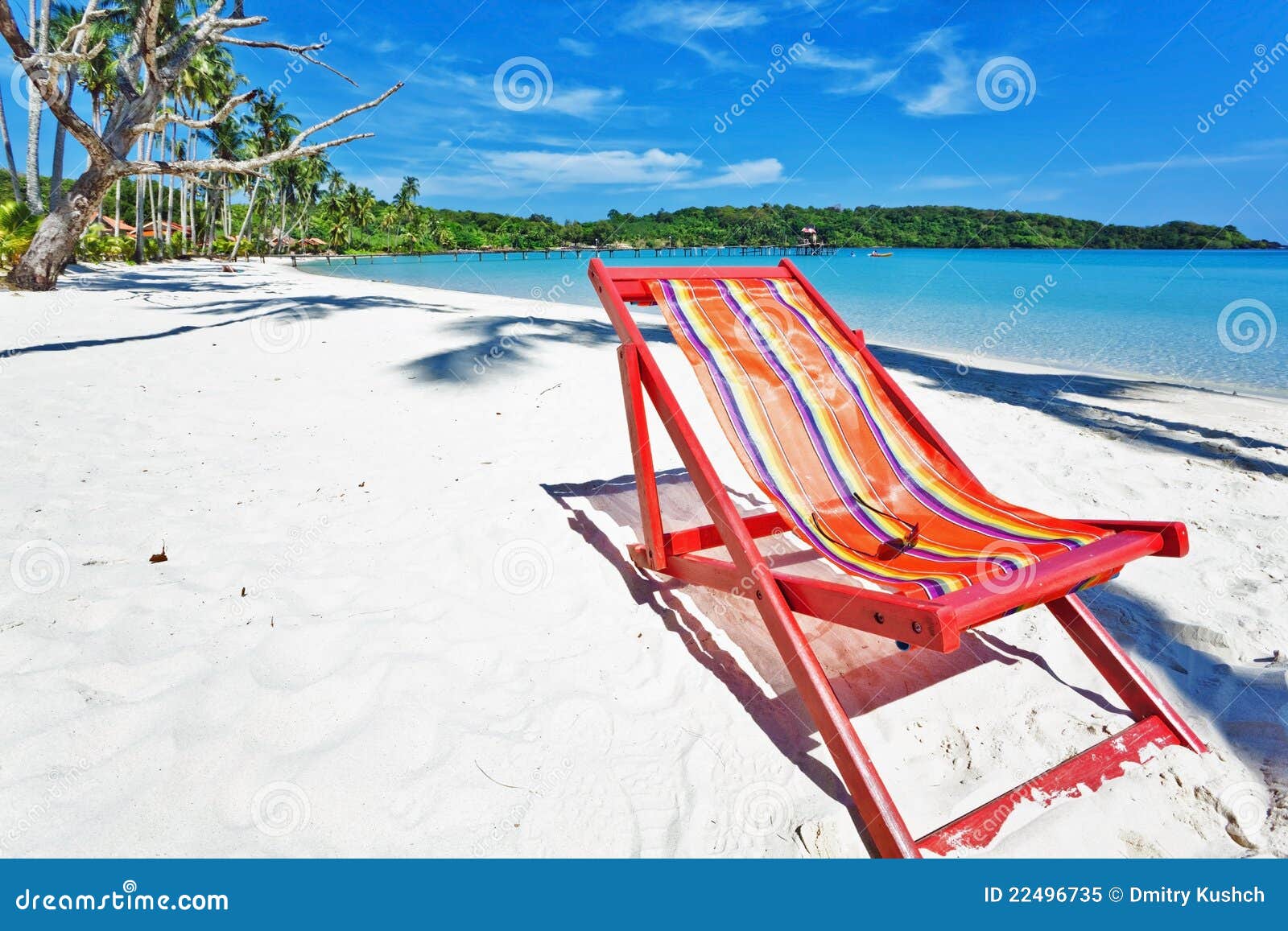 Sun Beach Chair at the Beach Stock Image - Image of scene, landscape ...