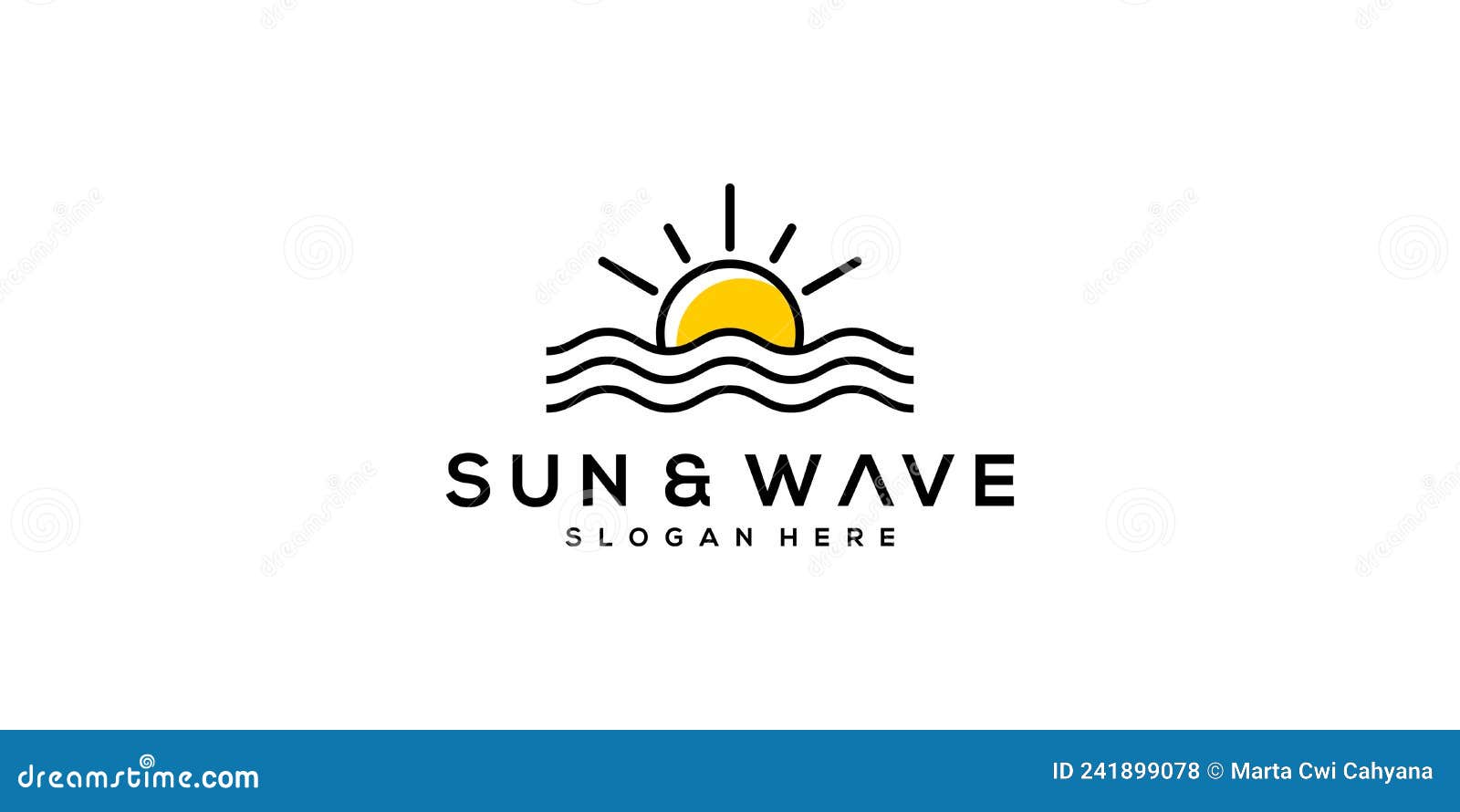 Sun Beach Logo Design Premium Vector Stock Vector - Illustration of ...