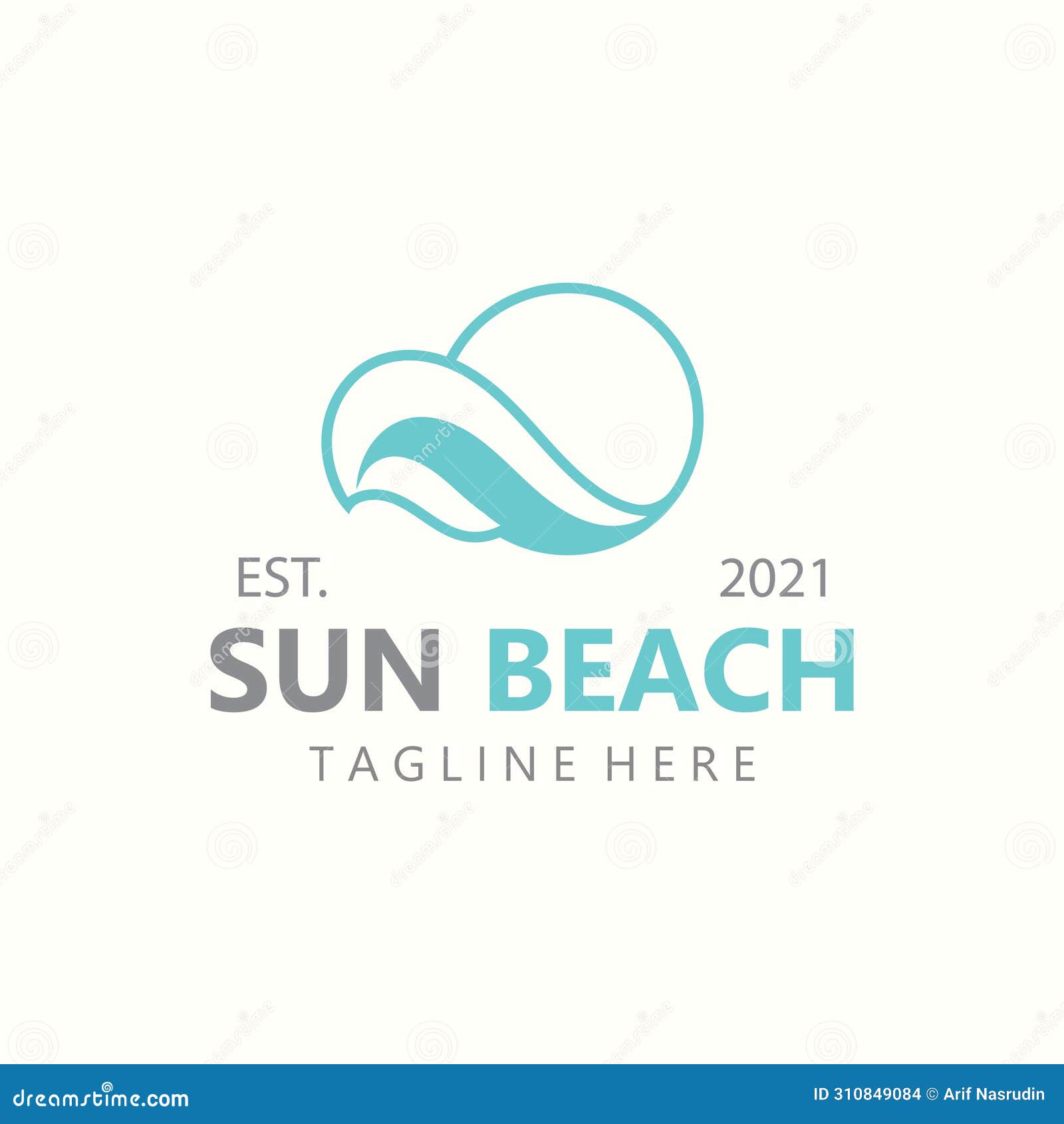 Sun and Beach Logo Template, Summer Island Nature Design Stock ...