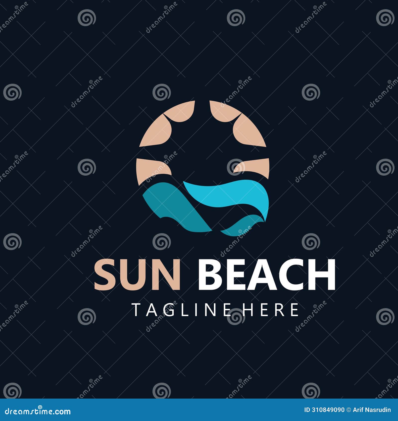 Sun and Beach Logo Template, Summer Island Nature Design Stock ...