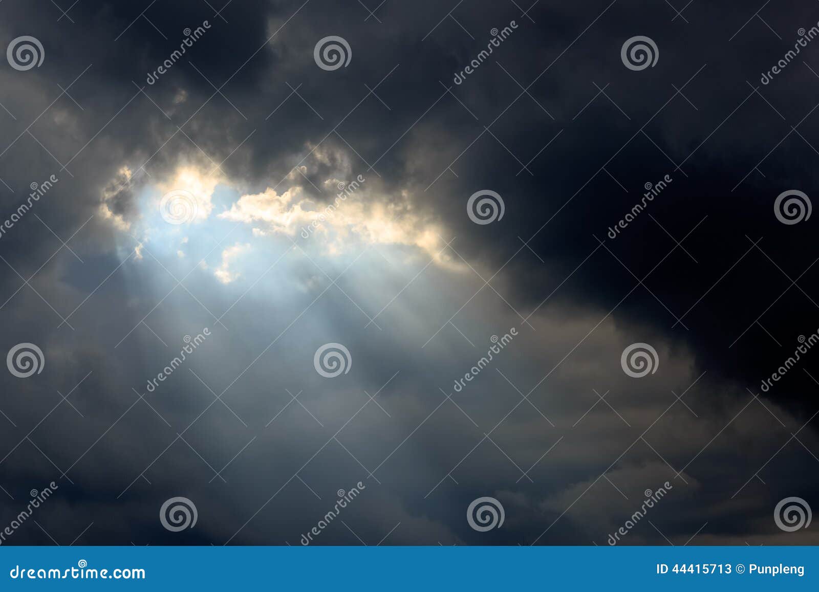 Sun Beam in Dark Clouds and Sky Stock Image - Image of outdoor, light ...