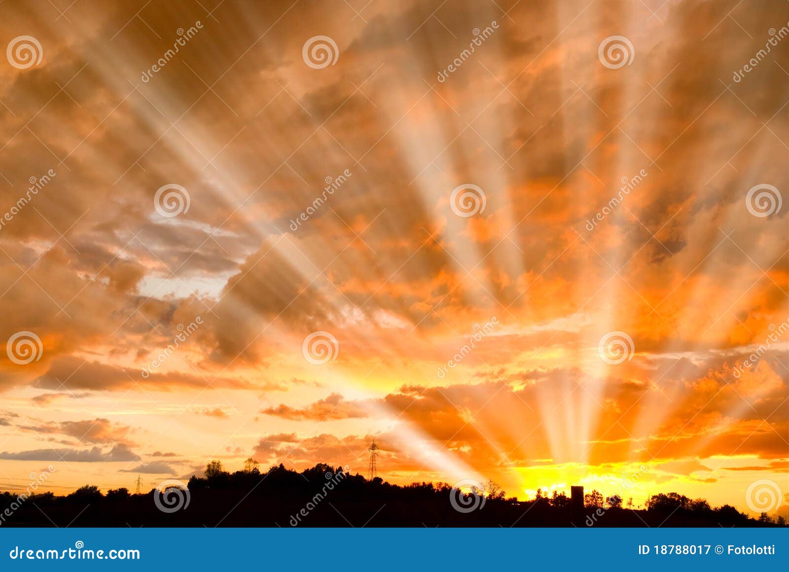 Sun beam at sunset stock image. Image of landscape, nature - 18788017