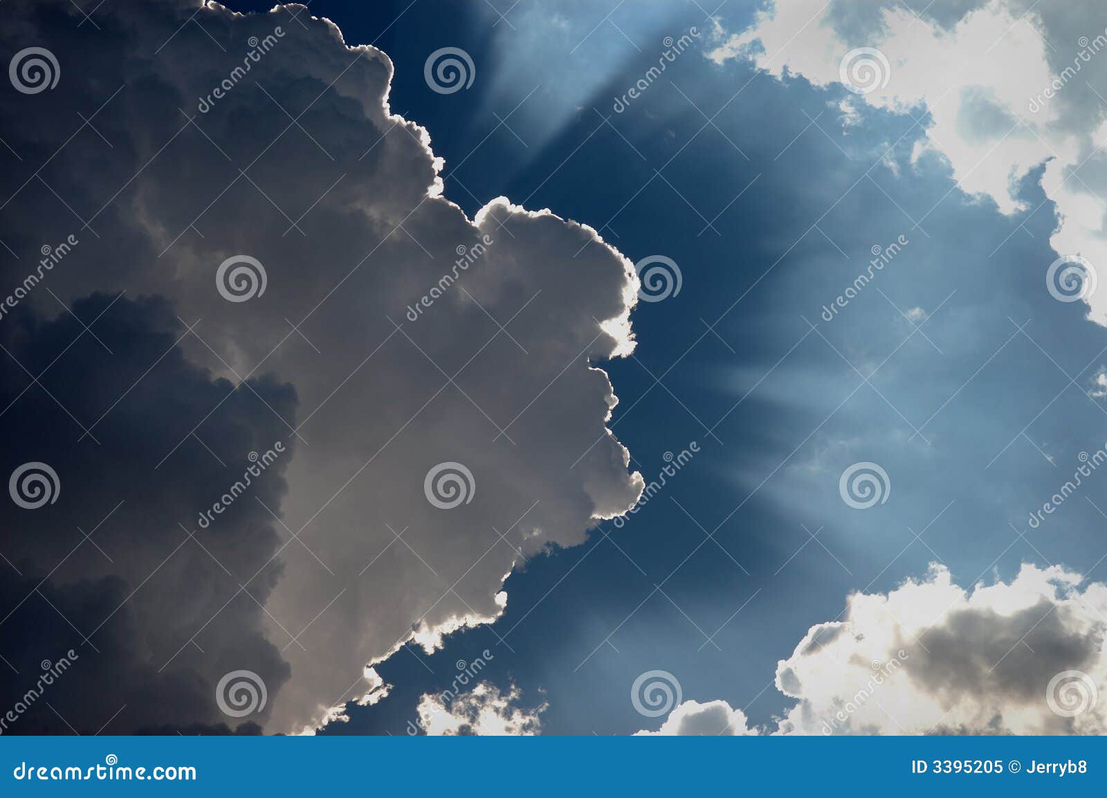 Sun Beaming from Behind Clouds Stock Image - Image of sunbeams, beam ...