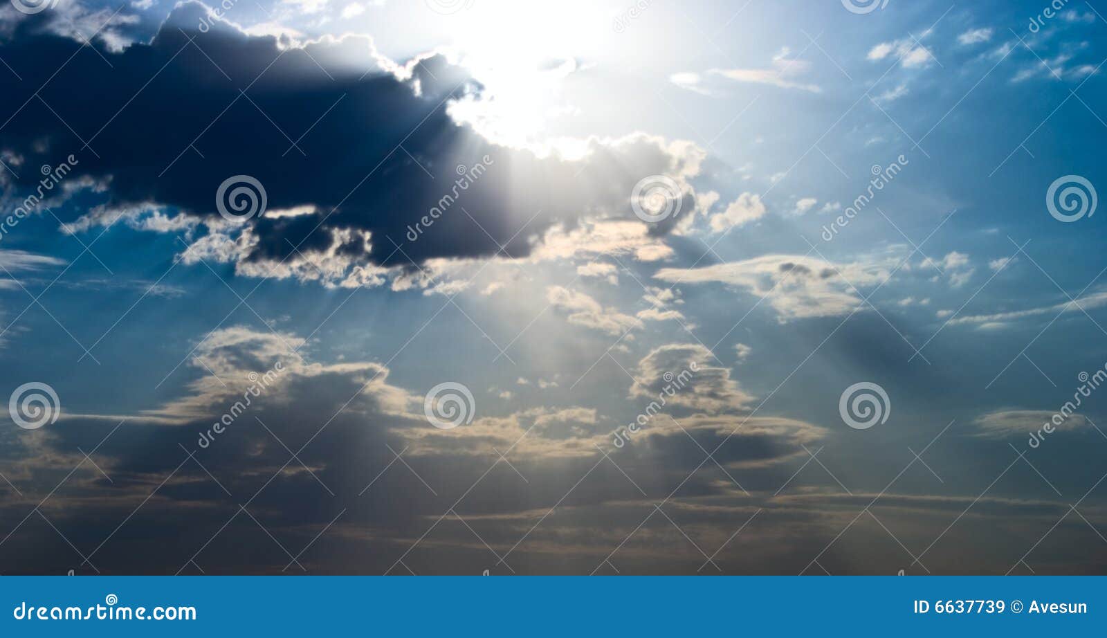 Sun beams stock image. Image of nature, horizontal, blue - 6637739