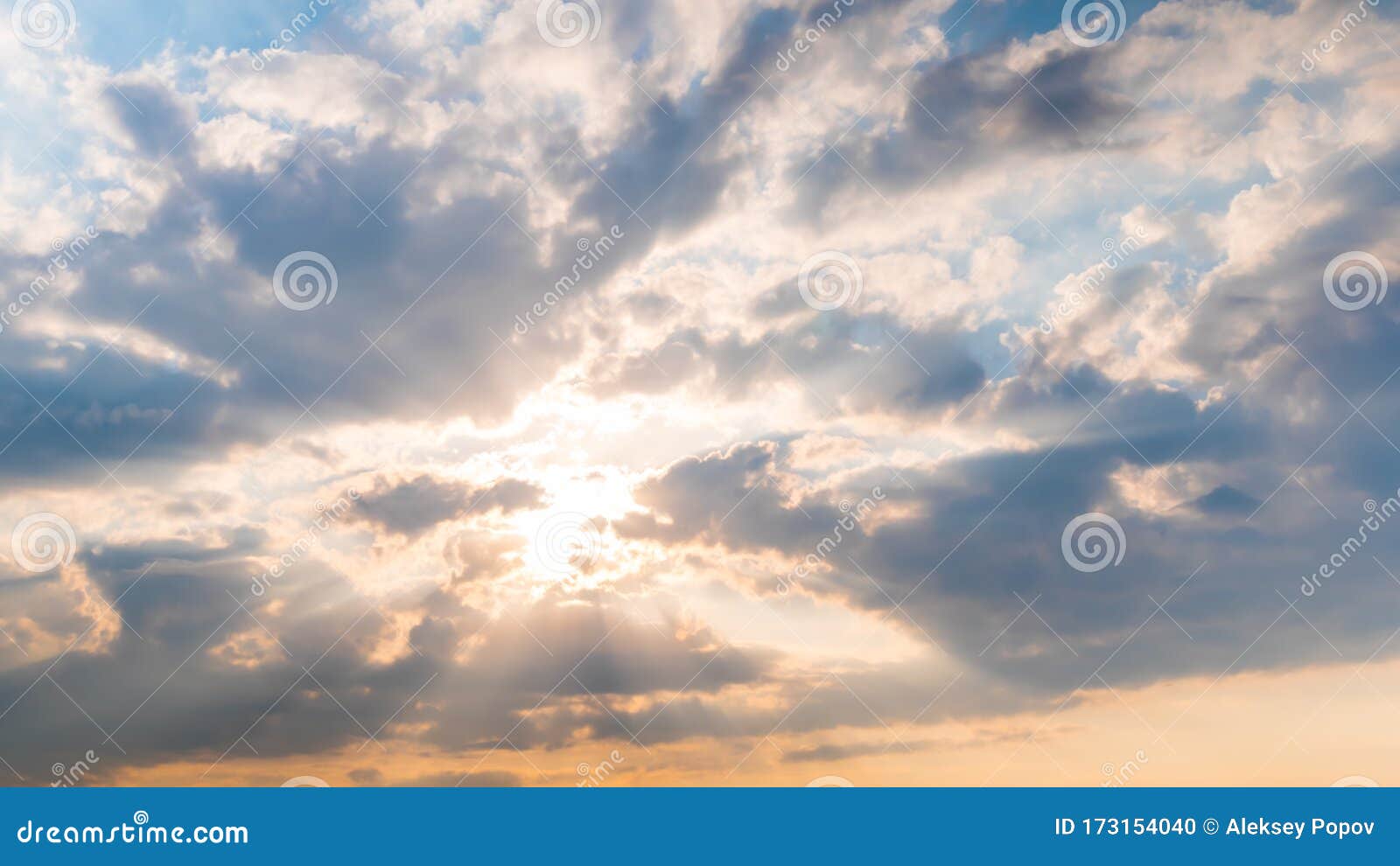 Sun Beams Shining through Dramatic White Clouds, Hope Concept Stock ...