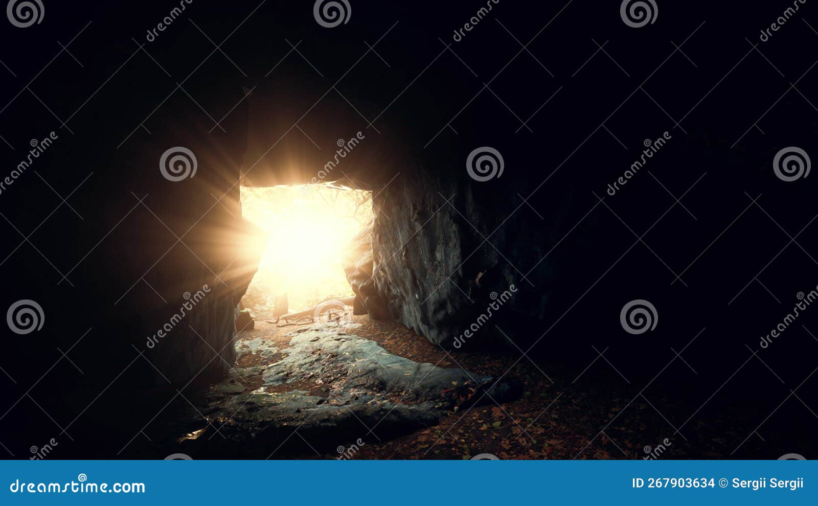 Sun beams in stone cave stock photo. Image of dark, nature - 267903634