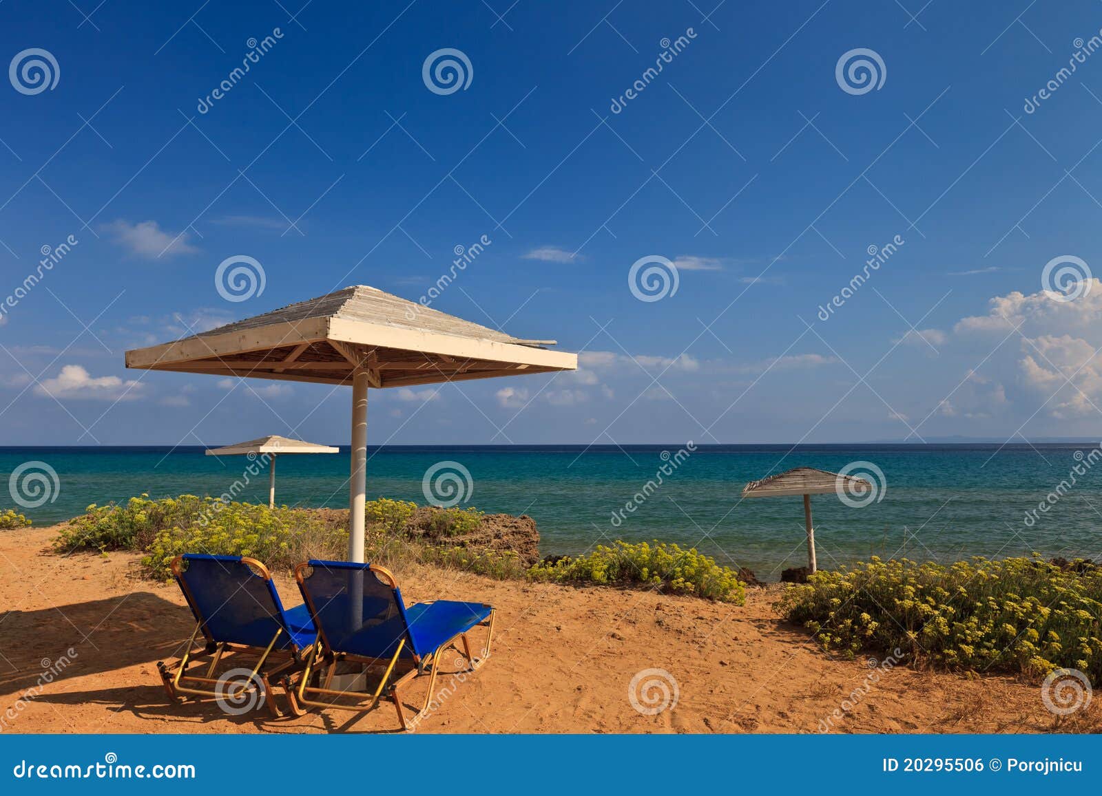 Sun bed on the beach stock photo. Image of outdoor, relaxation - 20295506