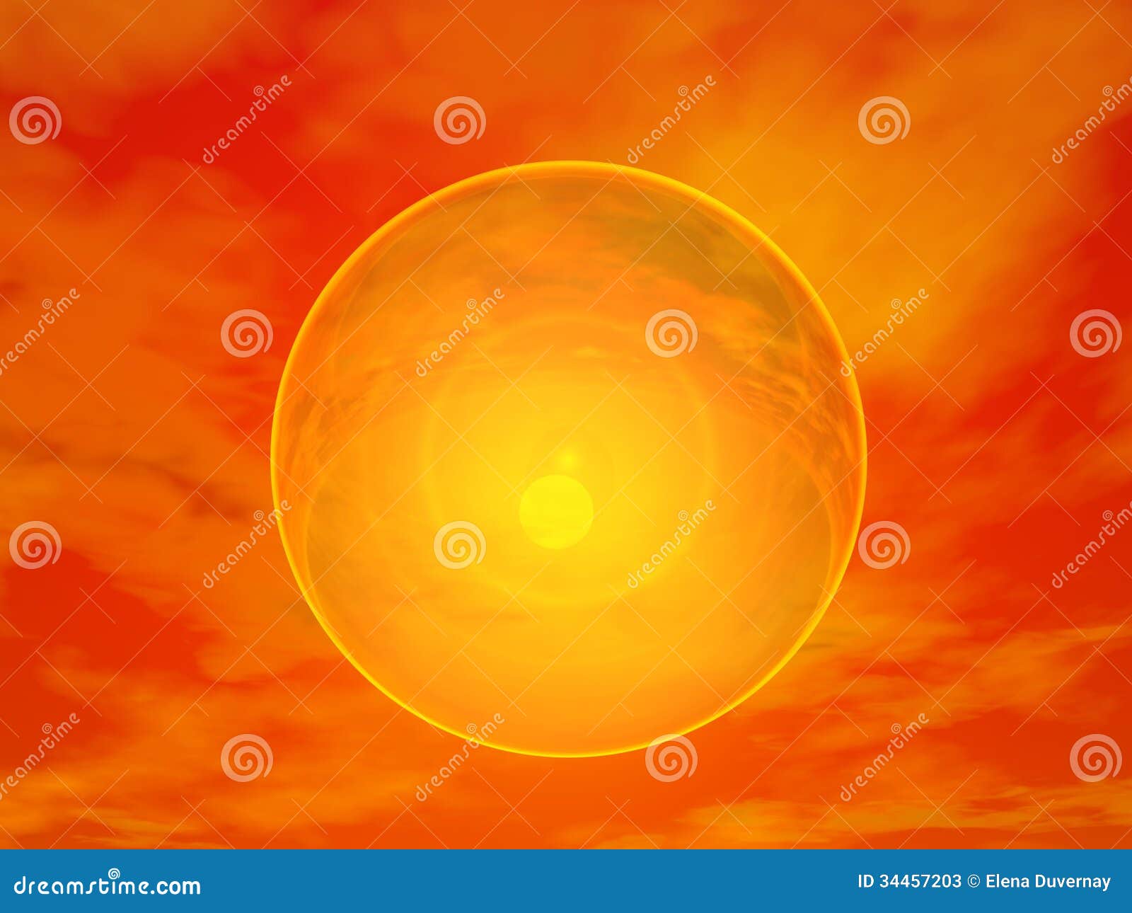 Sun Behind Bubble - 3D Render Stock Illustration - Illustration of ...