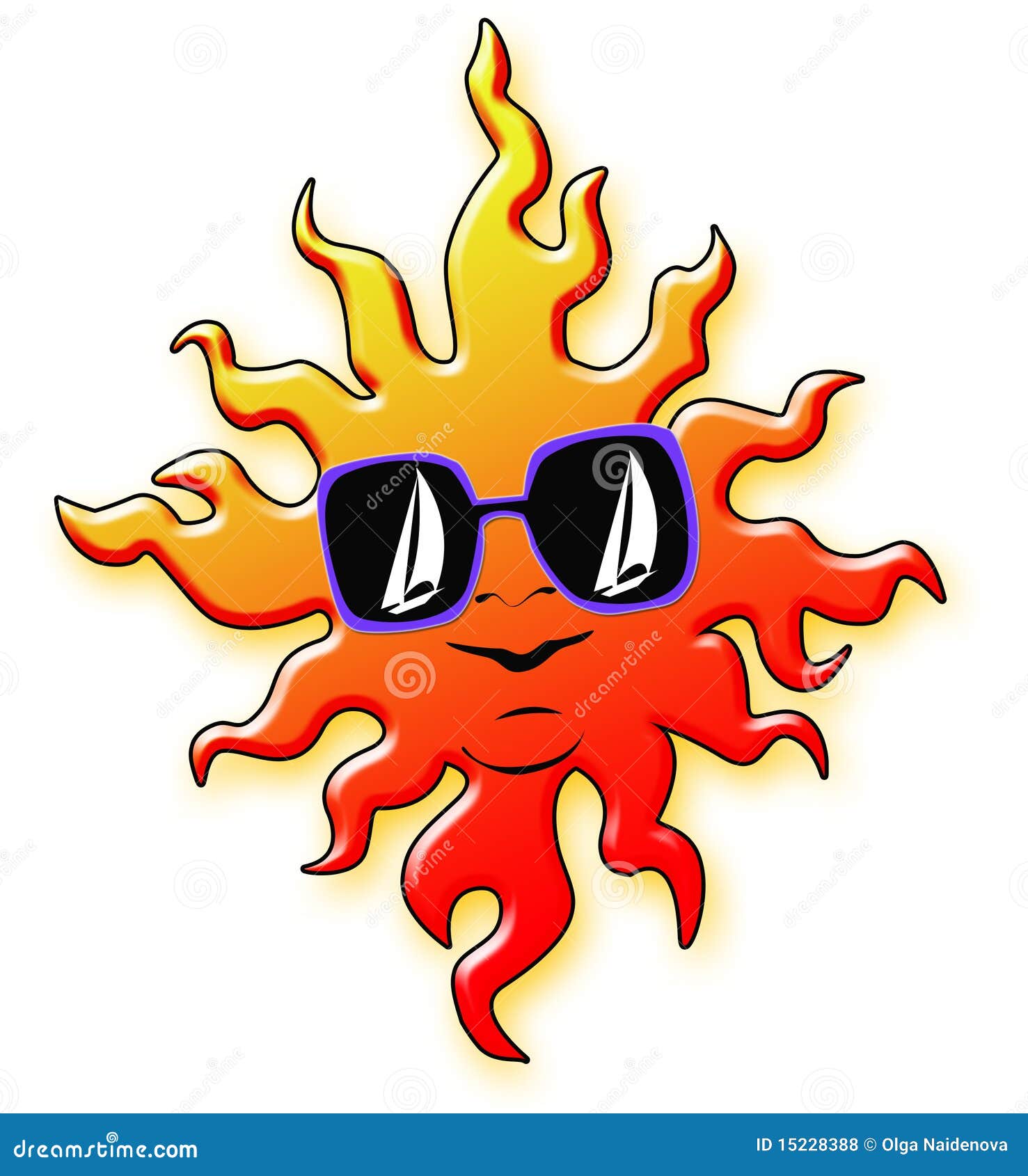 The Sun in Black Spectacles Stock Illustration - Illustration of ...