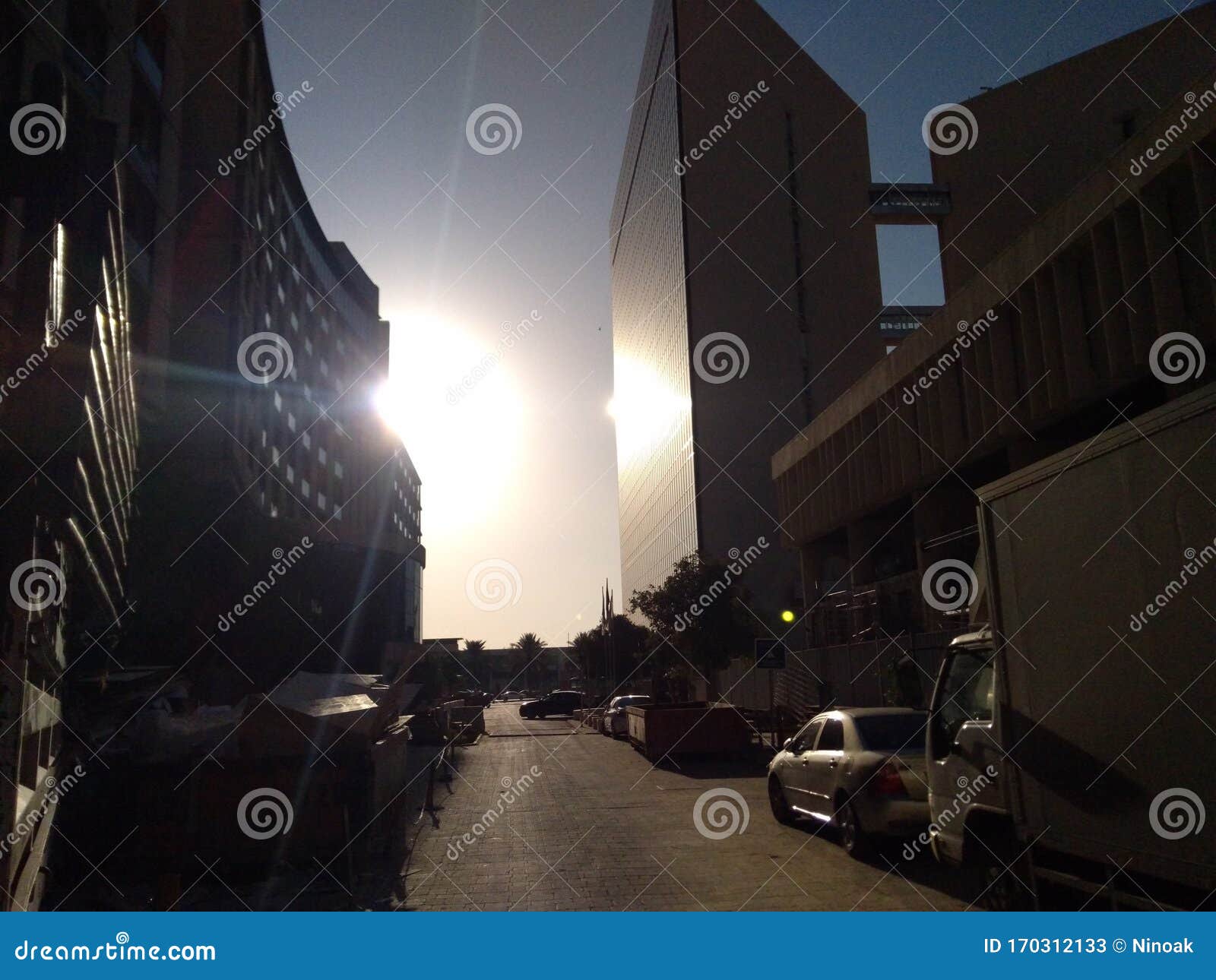 Sun Blinding Illumination and Second Sun Reflection Rom Facade Stock ...