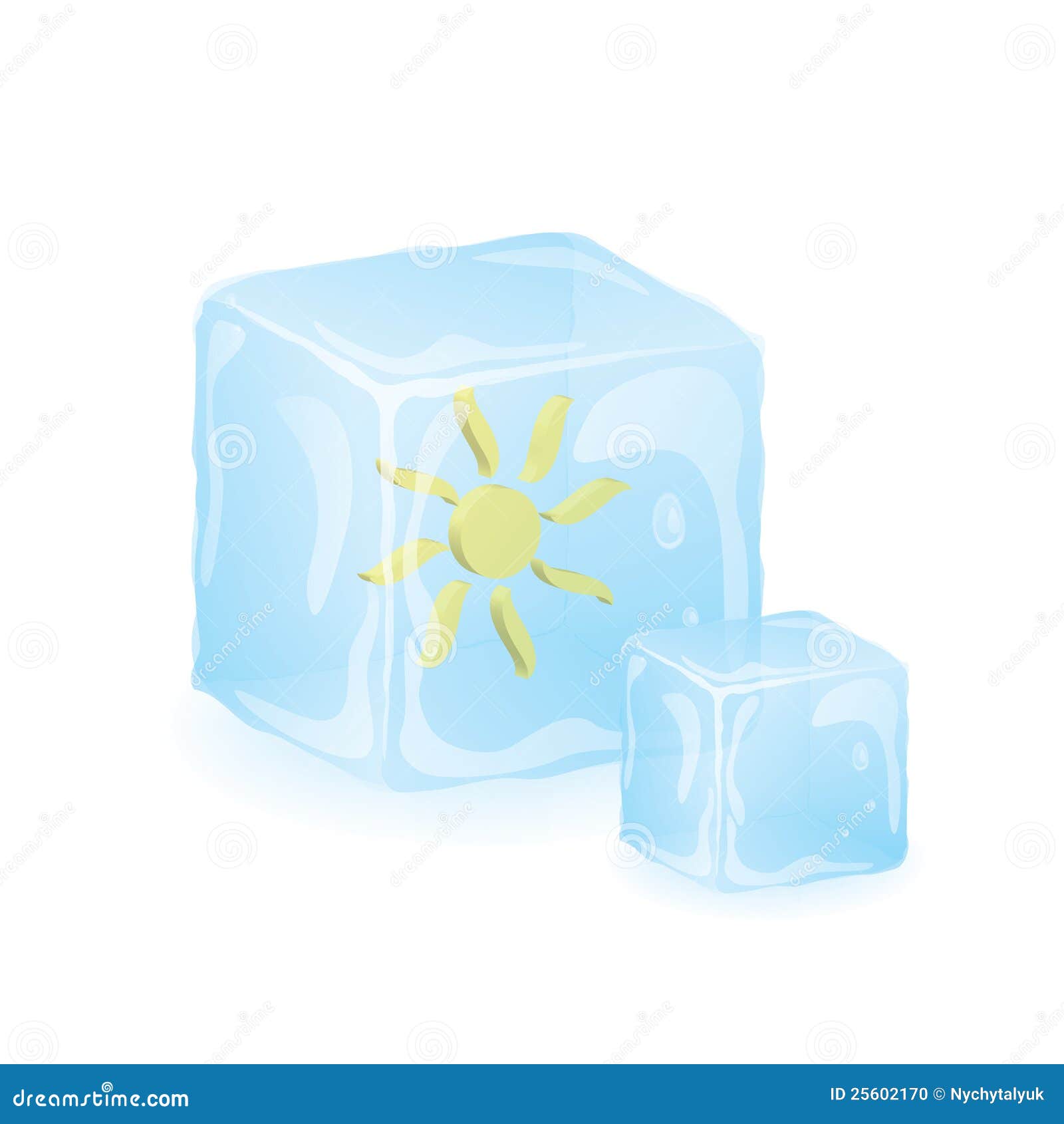 Sun in blue ice stock vector. Illustration of cold, translucent - 25602170