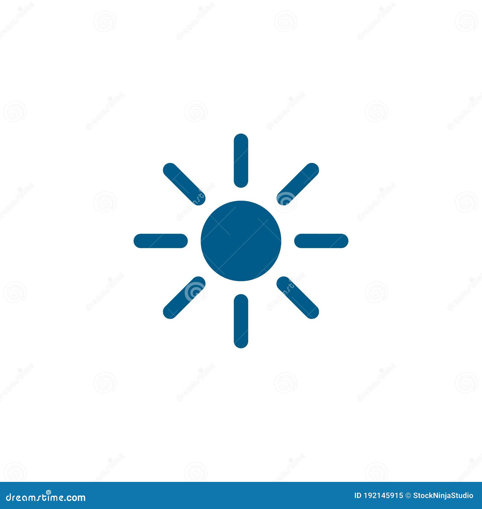 Sun Blue Icon on White Background. Blue Flat Style Vector Illustration ...