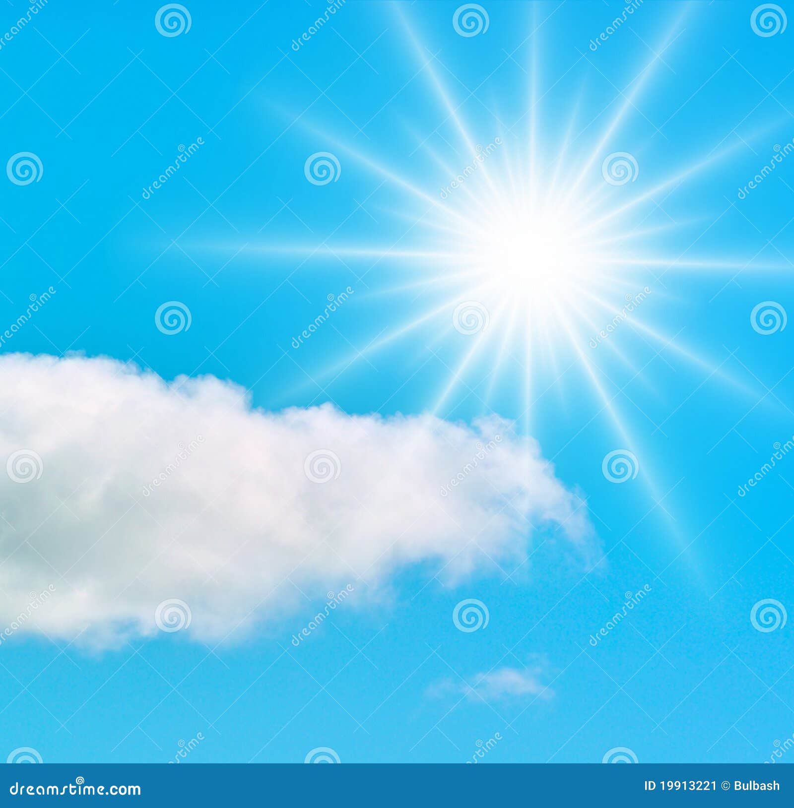 Sun in blue sky. stock image. Image of light, ozone, nature - 19913221