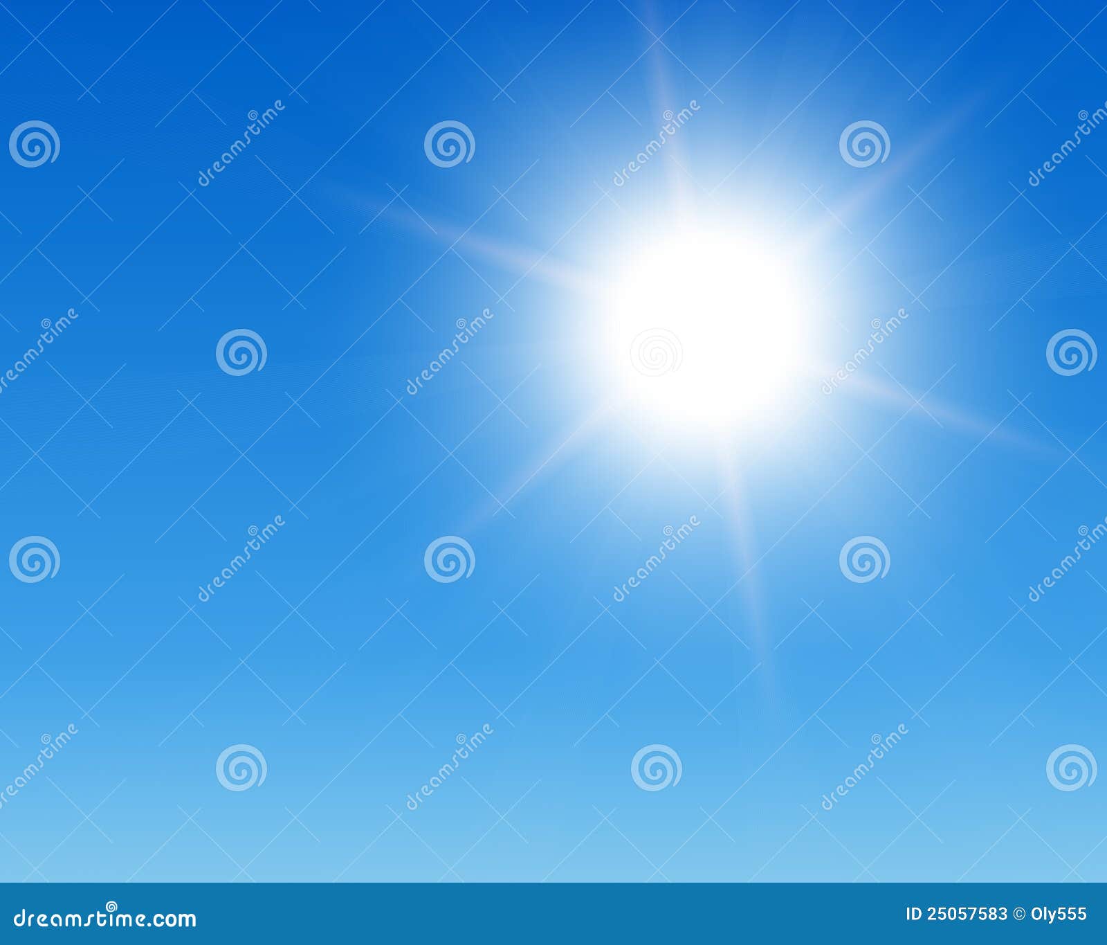 Sun in blue sky stock image. Image of oxygen, sunshine - 25057583