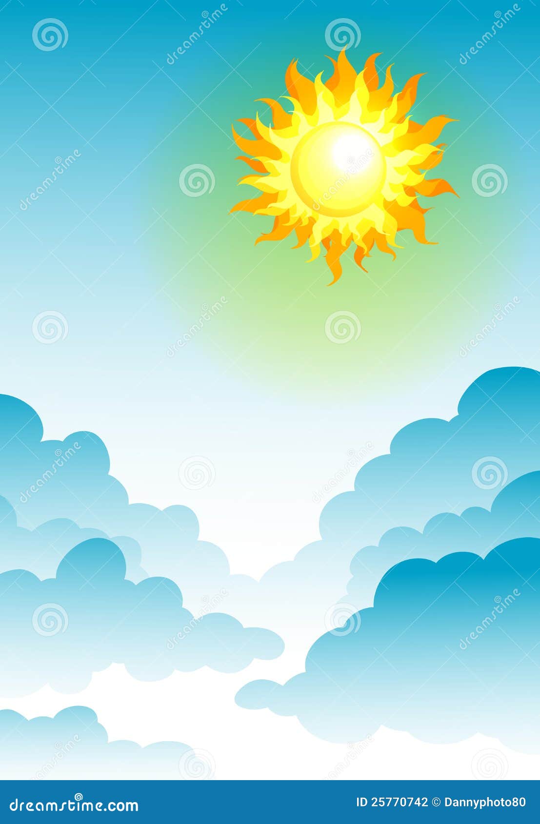 Sun and blue sky stock illustration. Illustration of graphic - 25770742