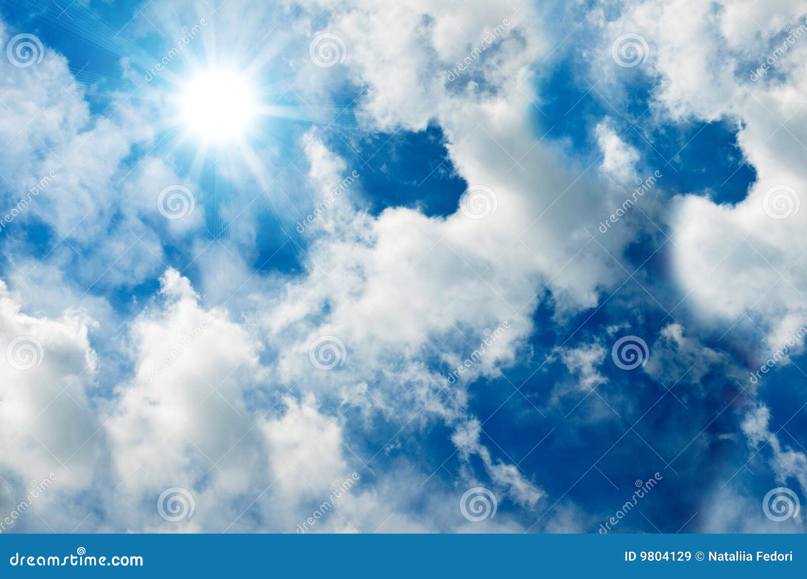 Sun in the blue sky stock image. Image of weather, pure - 9804129