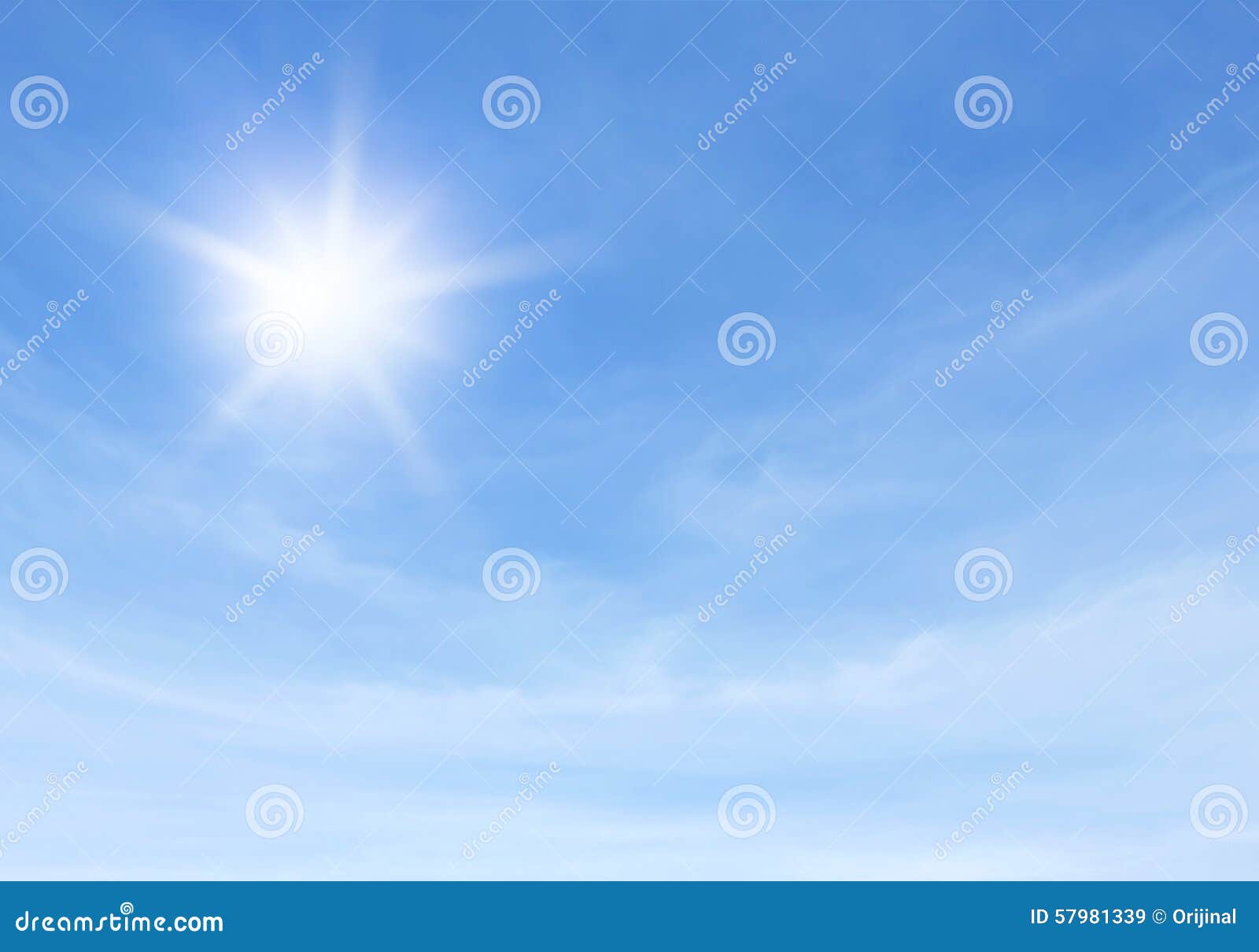 Sun and Blue Sky for Background Textured Stock Image - Image of heaven ...