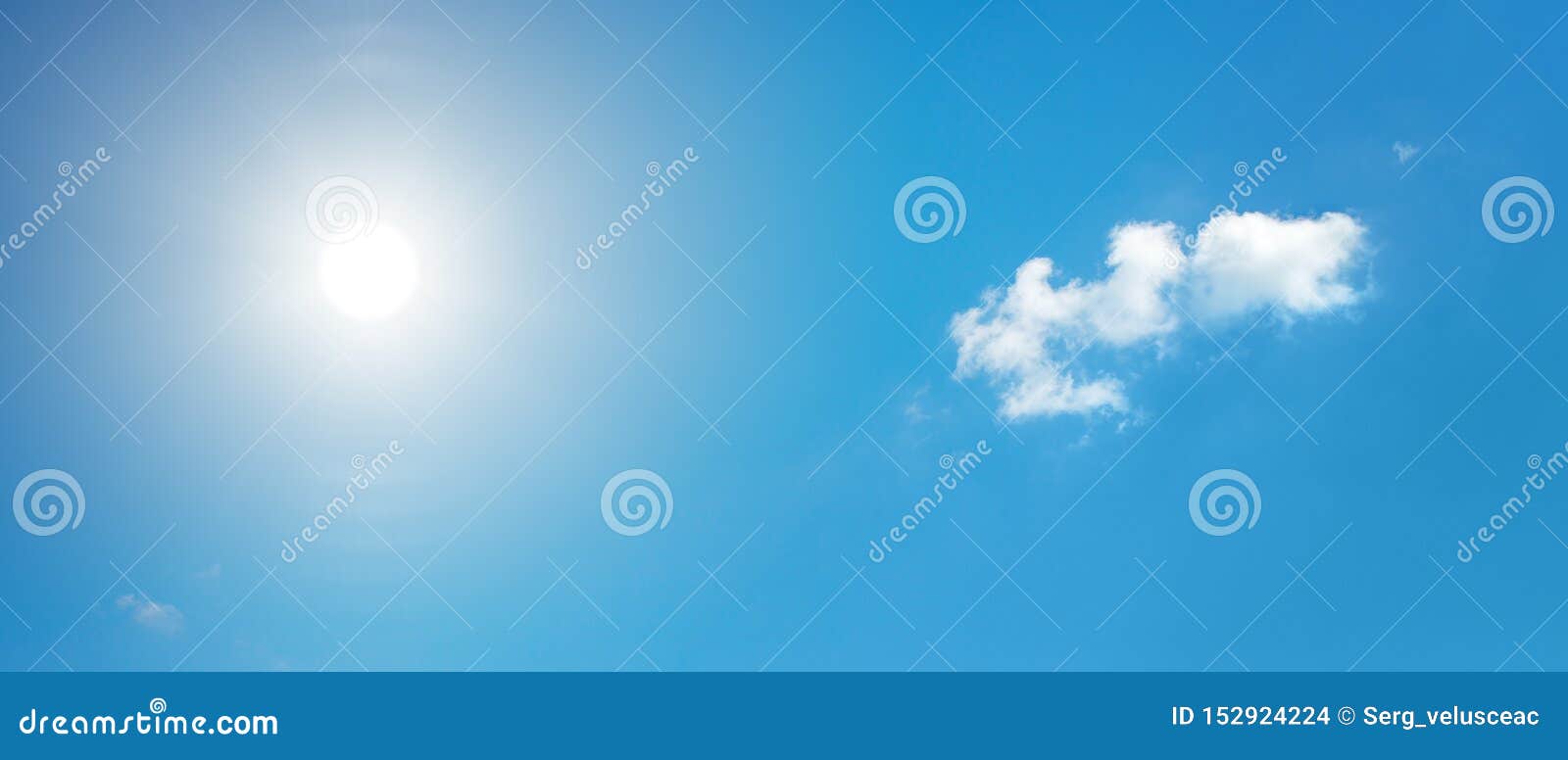 Sun in blue sky stock photo. Image of scenery, cloud - 152924224