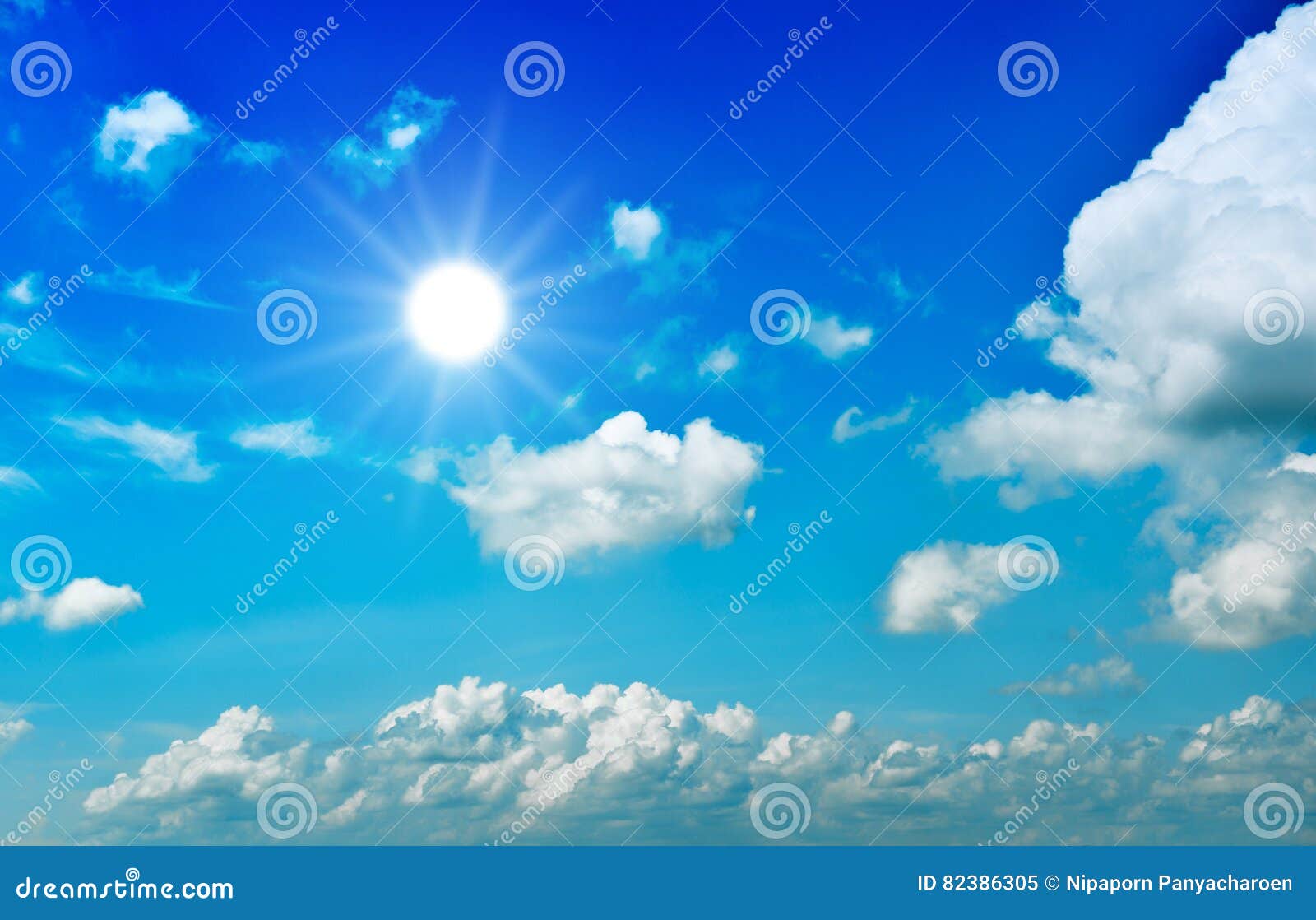 Sun in the blue sky stock image. Image of life, sunbeam - 82386305