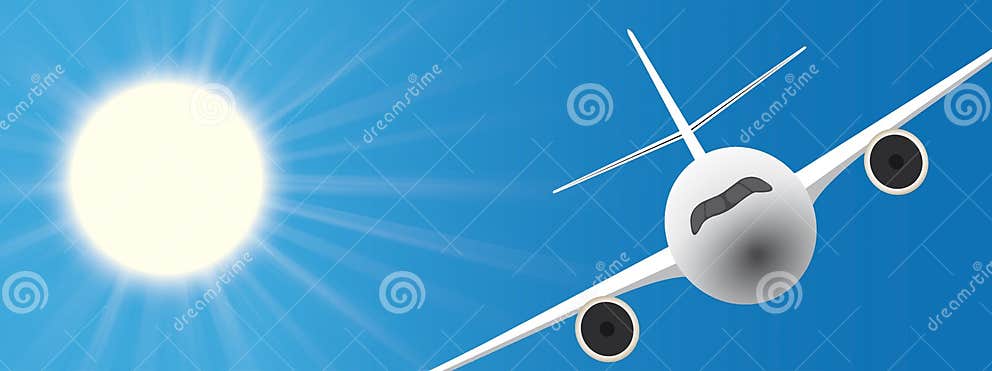 Sun Blue Sky Jet Header stock vector. Illustration of template - 97159679