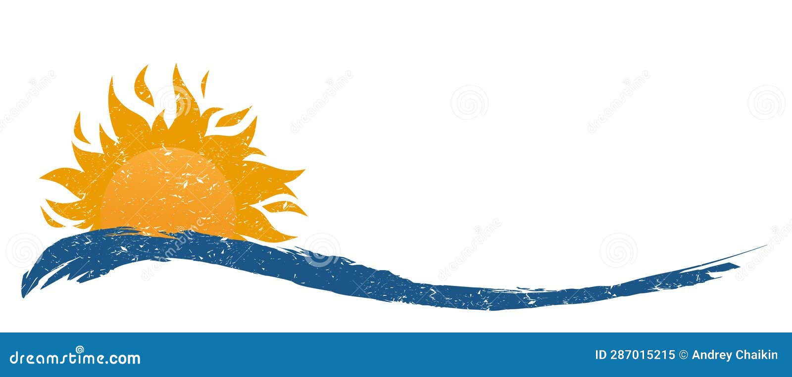 Sun and Sea Symbol. stock vector. Illustration of sunset - 287015215