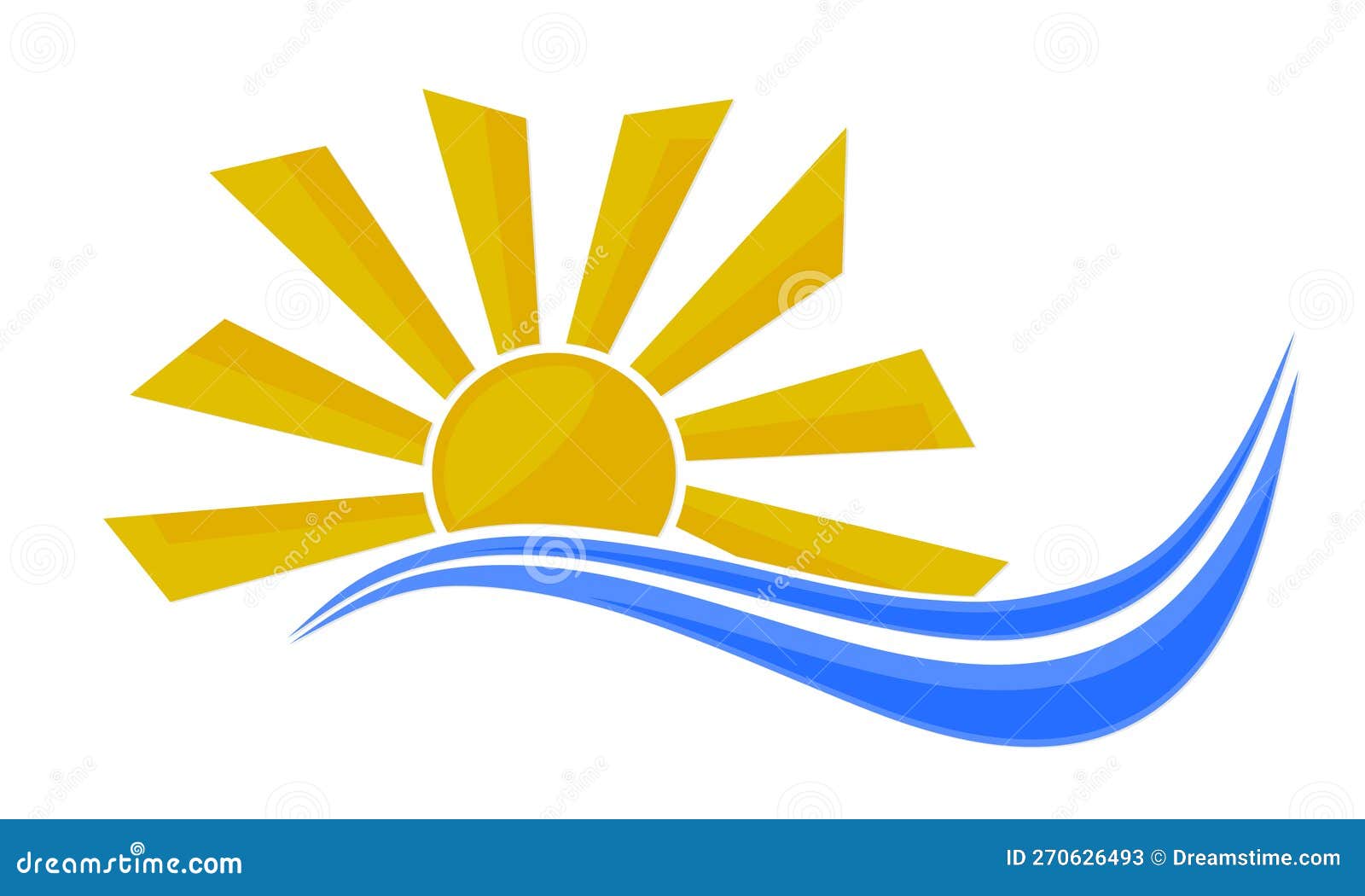 Sun and Sea Symbol. stock vector. Illustration of template - 270626493