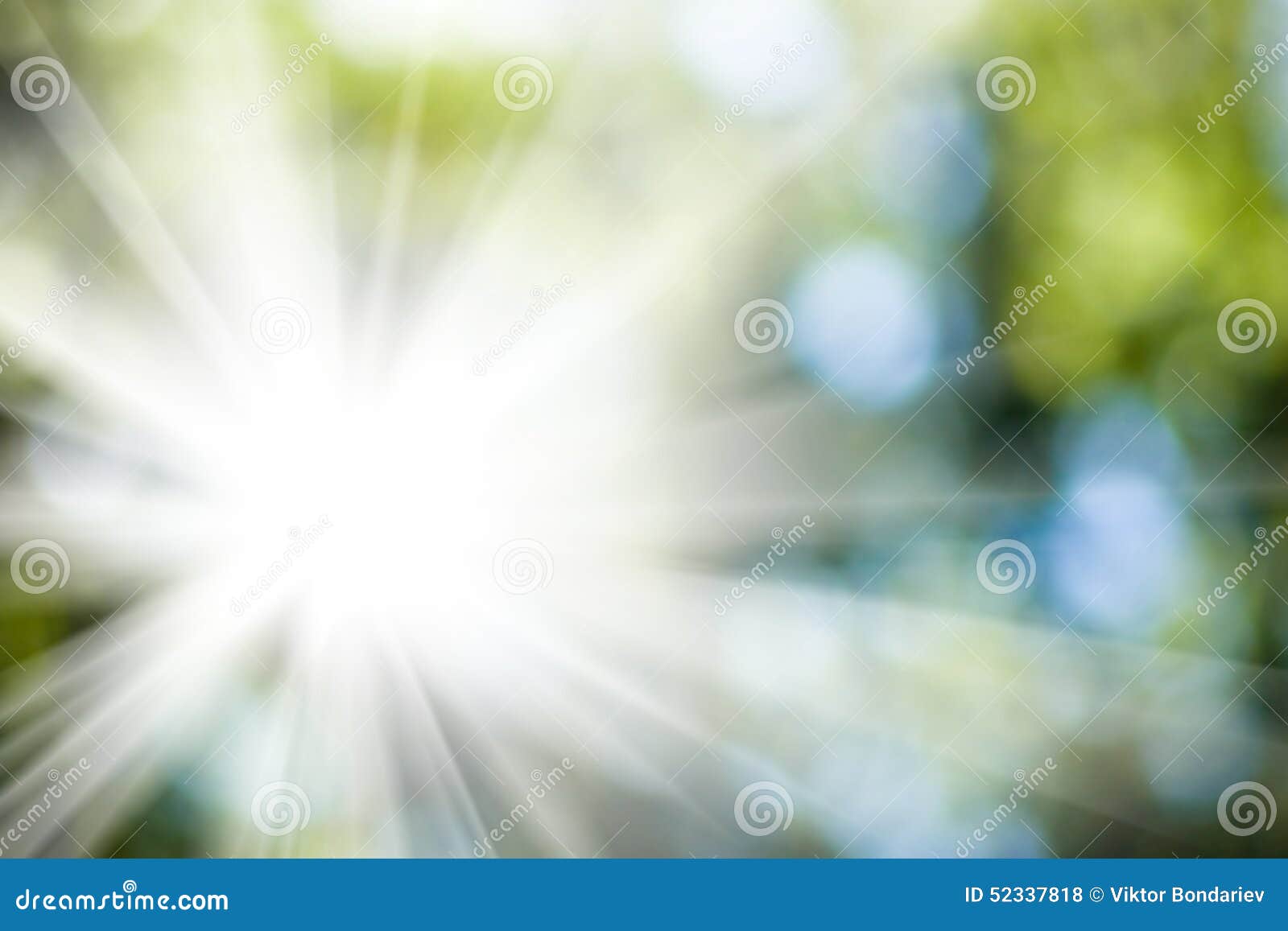 Sun in the Blurry Natural Green Background Stock Photo - Image of ...