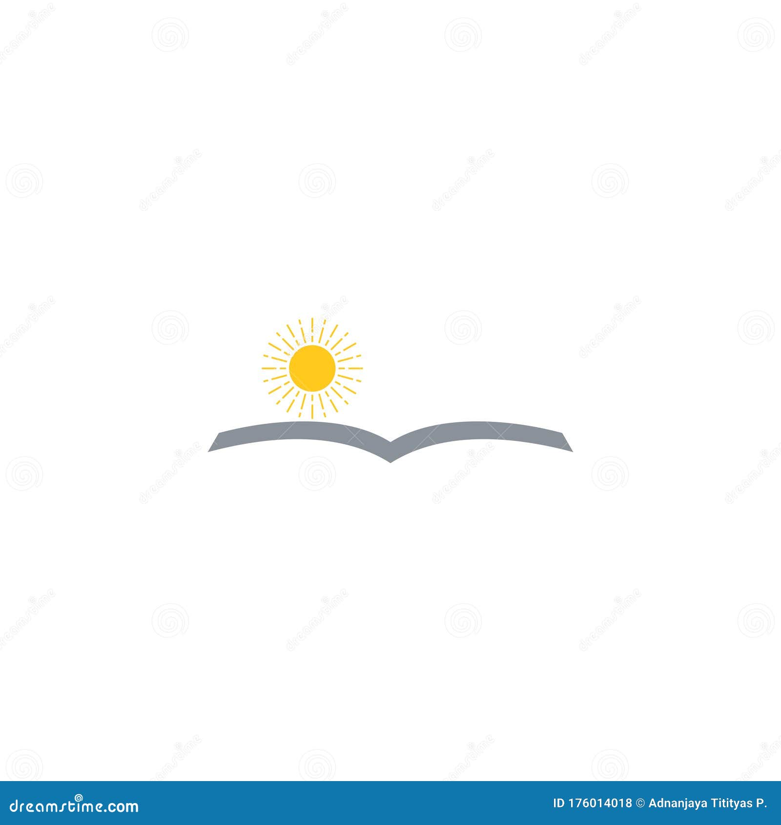 Sun Book Shape Education Symbol Logo Vector Stock Vector - Illustration ...