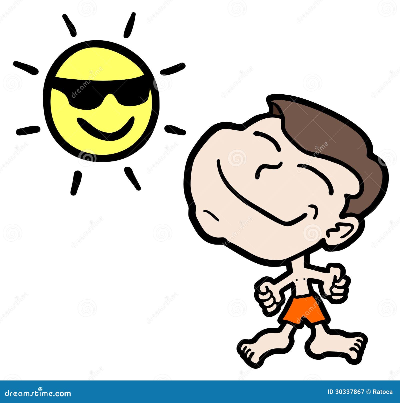 Sun and boy stock vector. Illustration of relax, design - 30337867