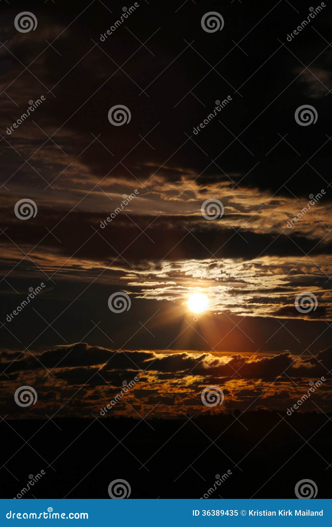 The Sun Break through Dark Clouds. Stock Image - Image of fair, scene ...